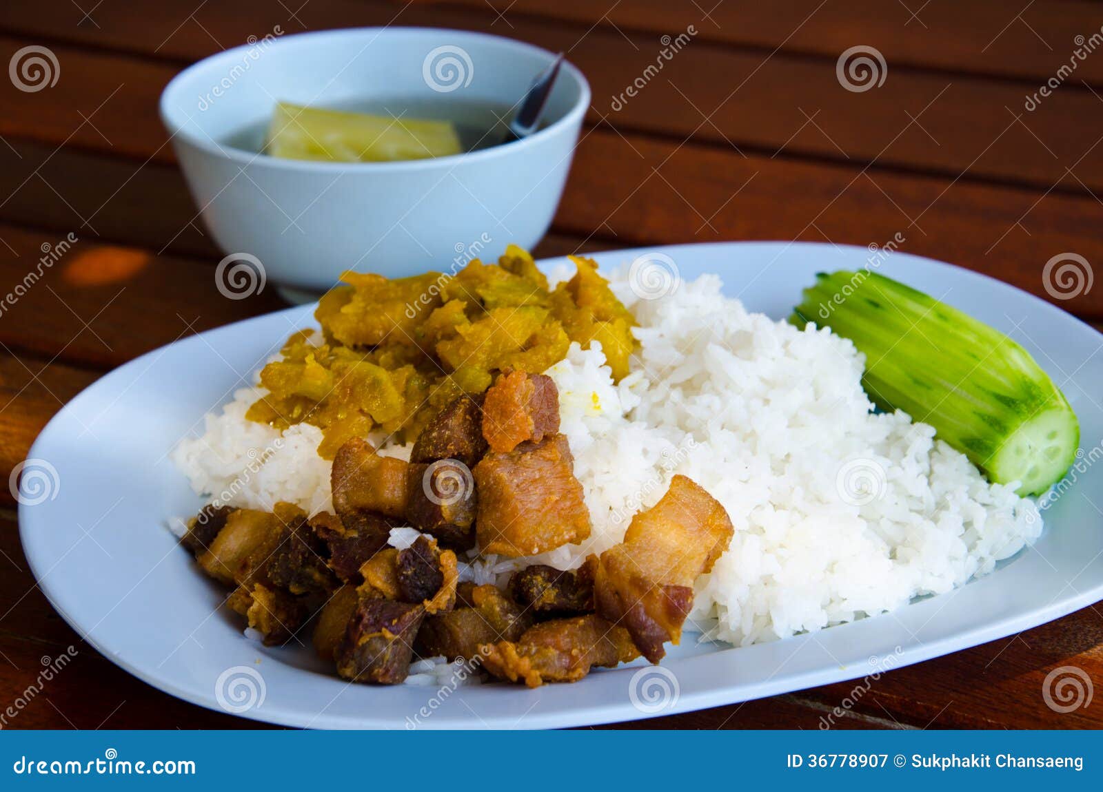 Thai set lunch stock image. Image of oriental, apple - 36778907