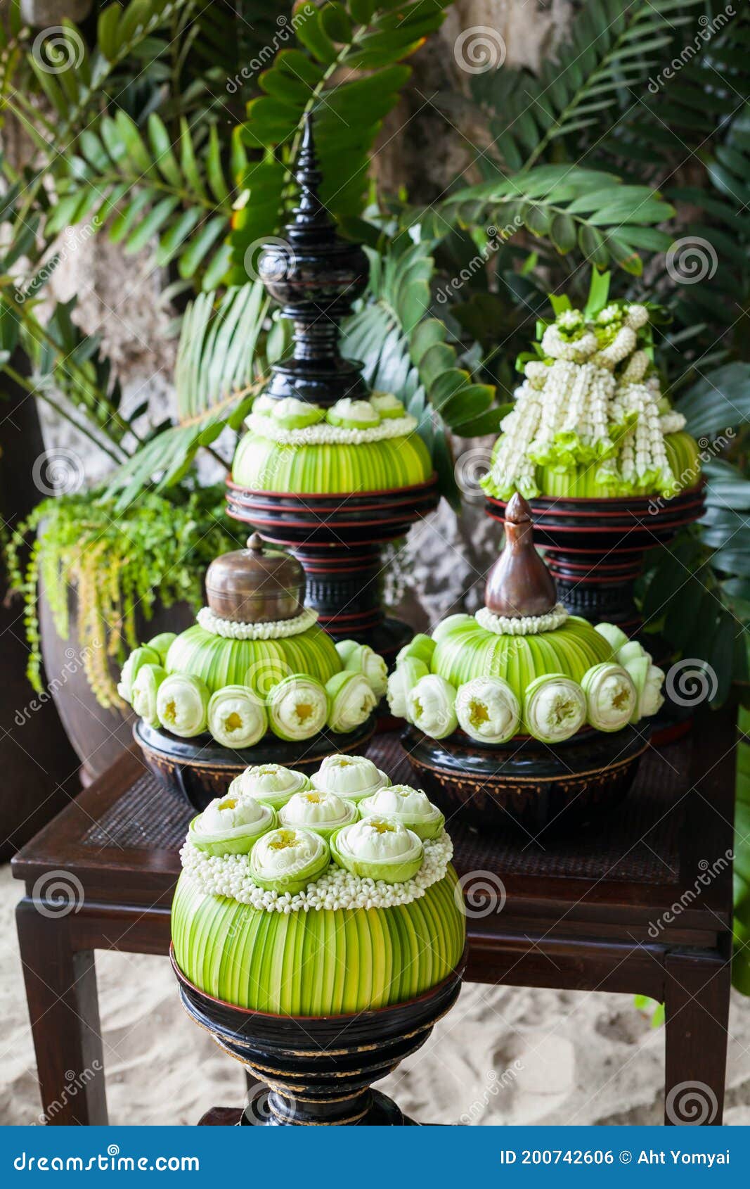 Thai Setup Wedding Ceremony Stock Photo - Image of thai, heart: 200742606