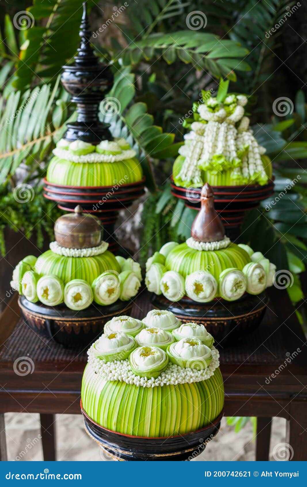 Thai Setup Wedding Ceremony Stock Image - Image of beautiful, garland ...