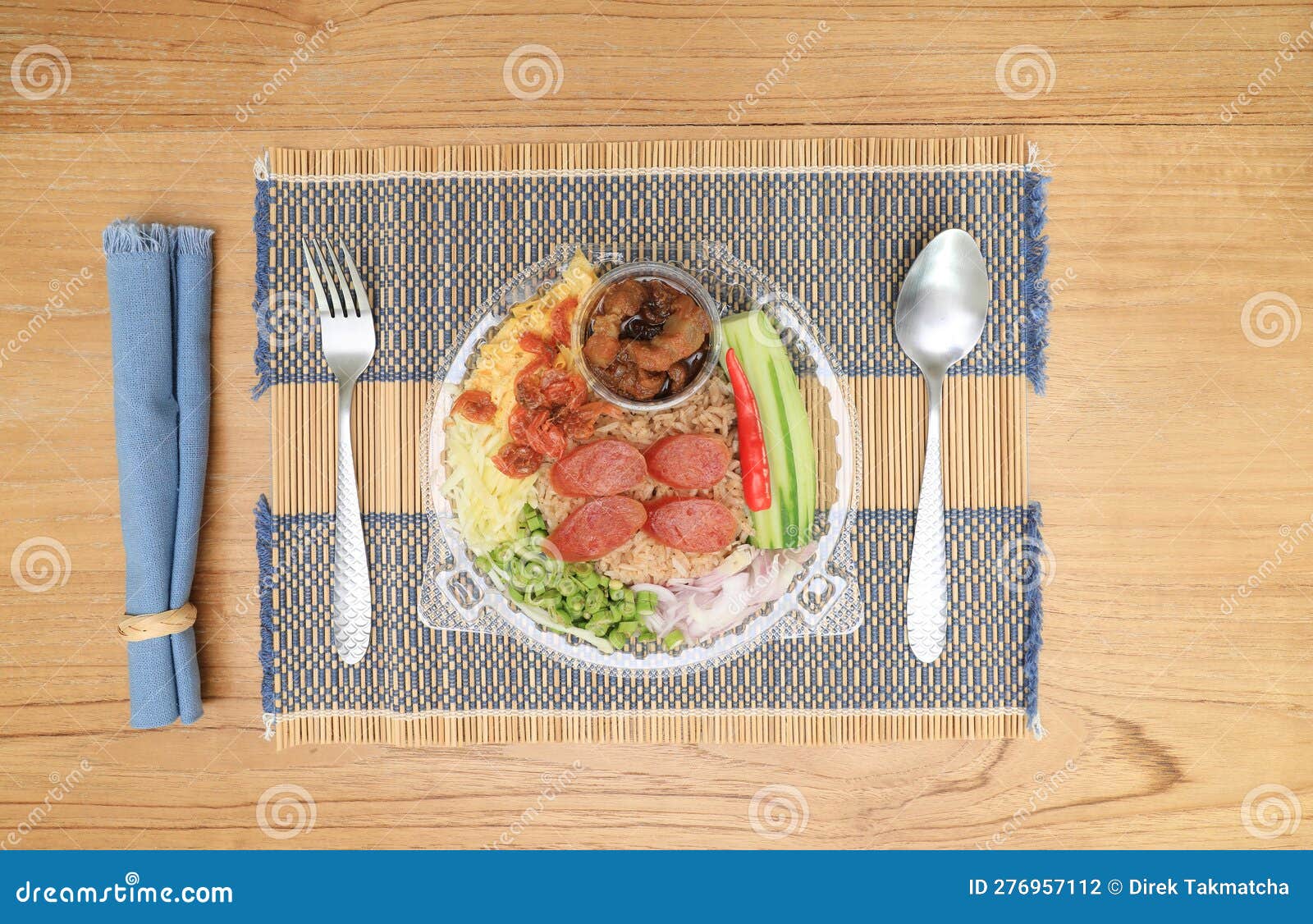 Thai Shrimp Paste Fried Rice with Sweet Pork and Assorted Condiments ...