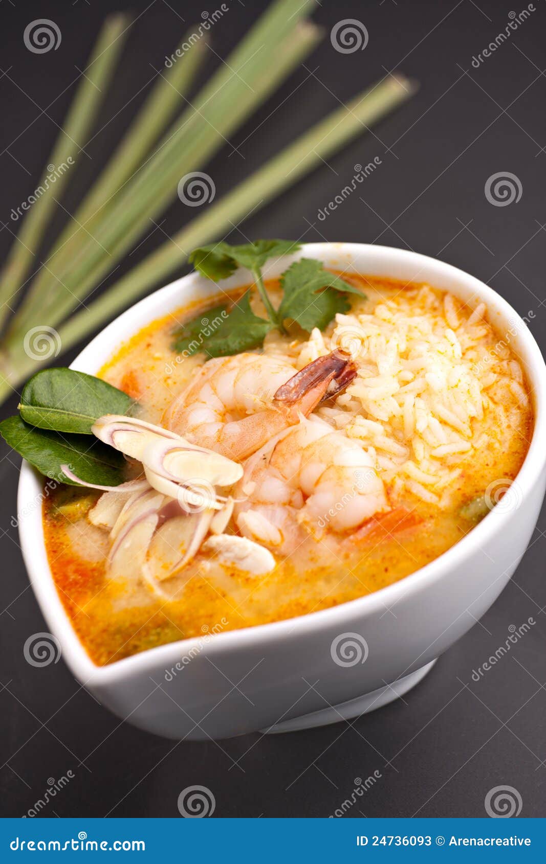 Thai Shrimp Soup with Rice stock image. Image of dining - 24736093