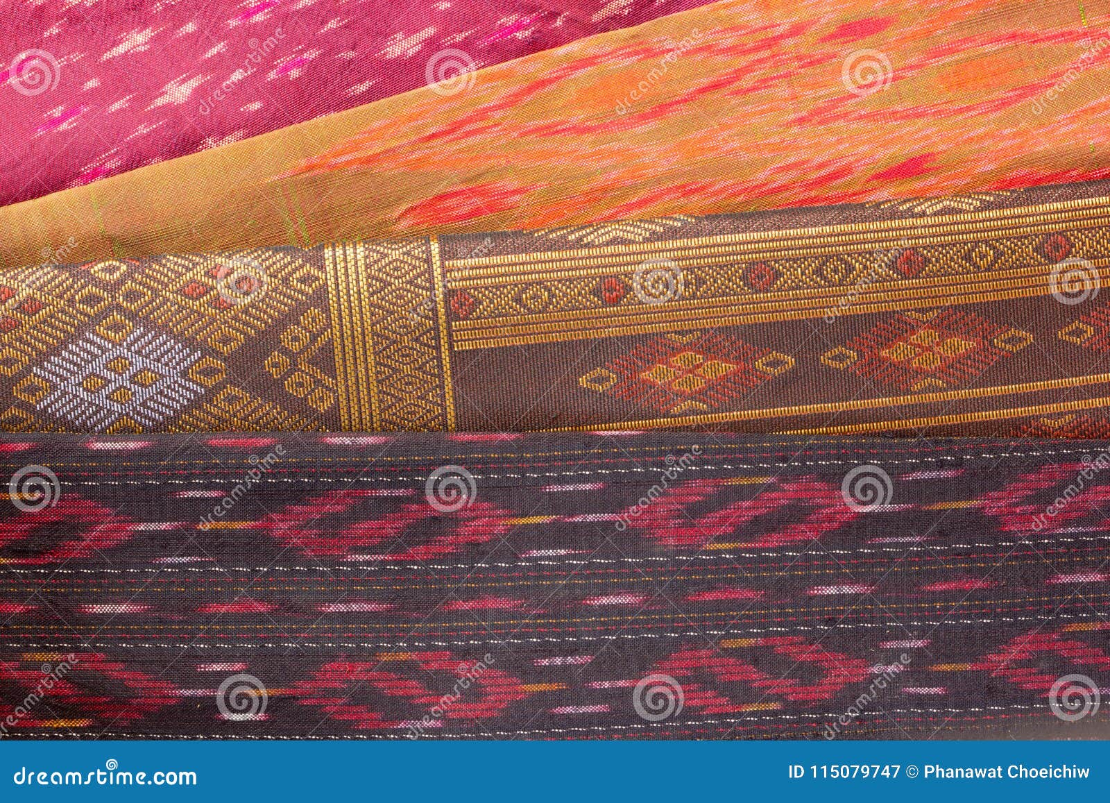 Thai Silk Pattern,Thailand Textile Style Stock Image - Image of garment ...
