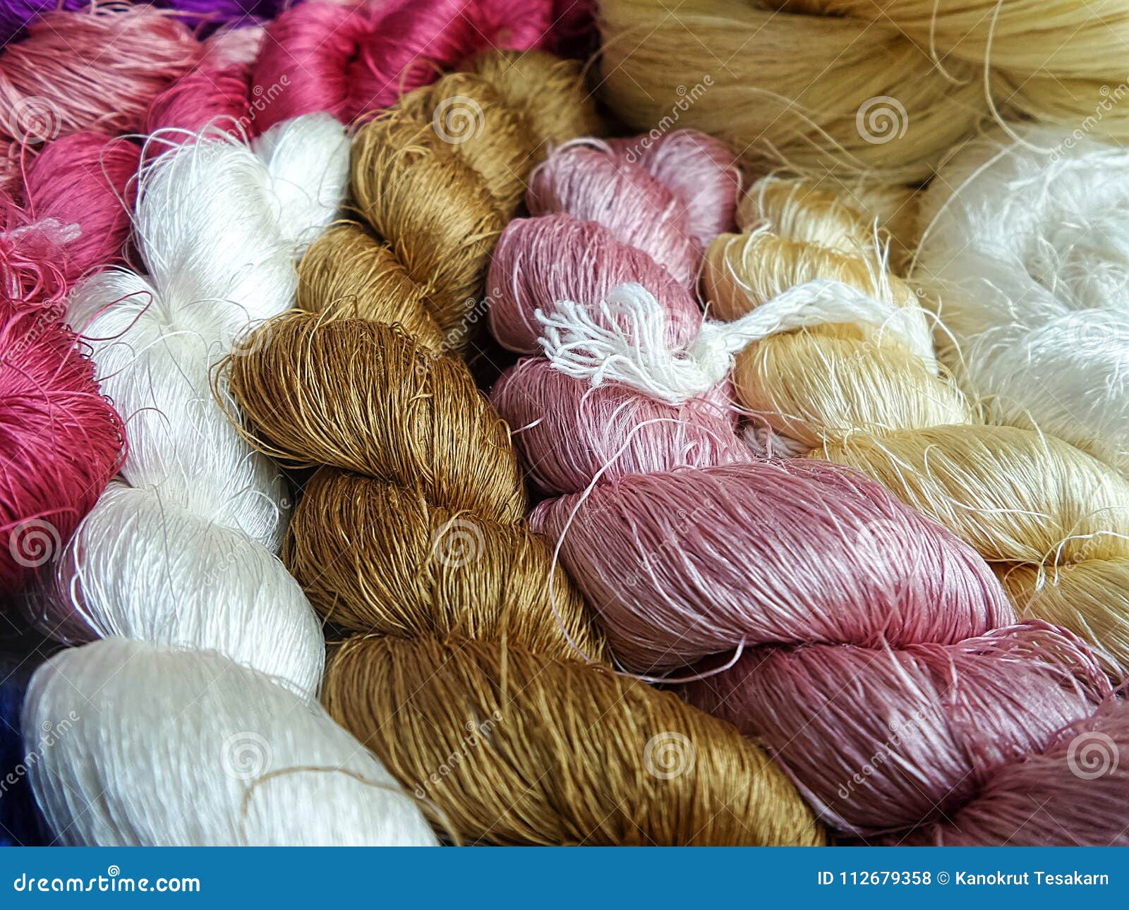 Thai Silk Thread for Weaving in Wooden Loom Stock Photo - Image of silk ...