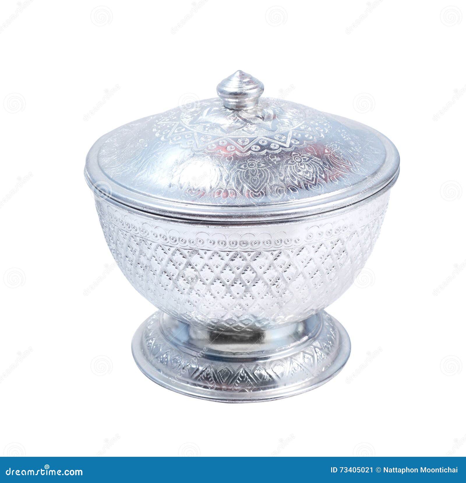 Thai Silver Bowl Antique Silverware Stock Image - Image of silverware ...