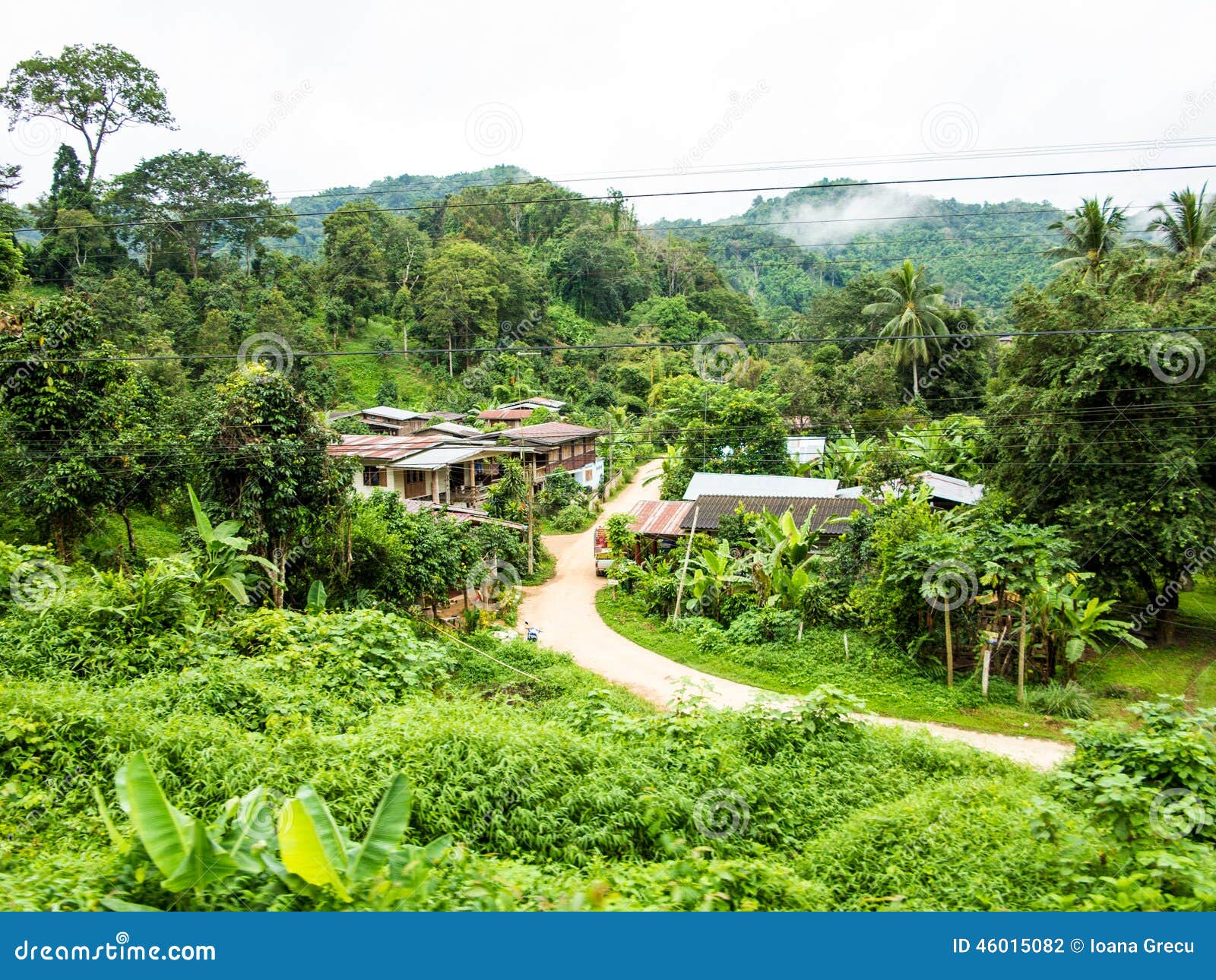 Thai small village stock photo. Image of green, beautiful - 46015082