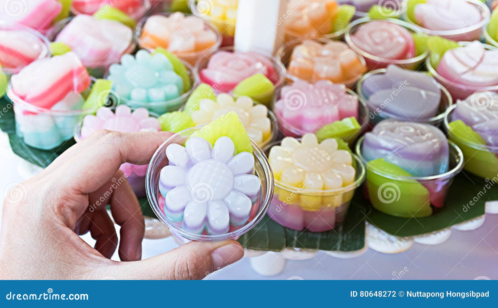 Thai snack stock photo. Image of light, colorful, cake - 80648272