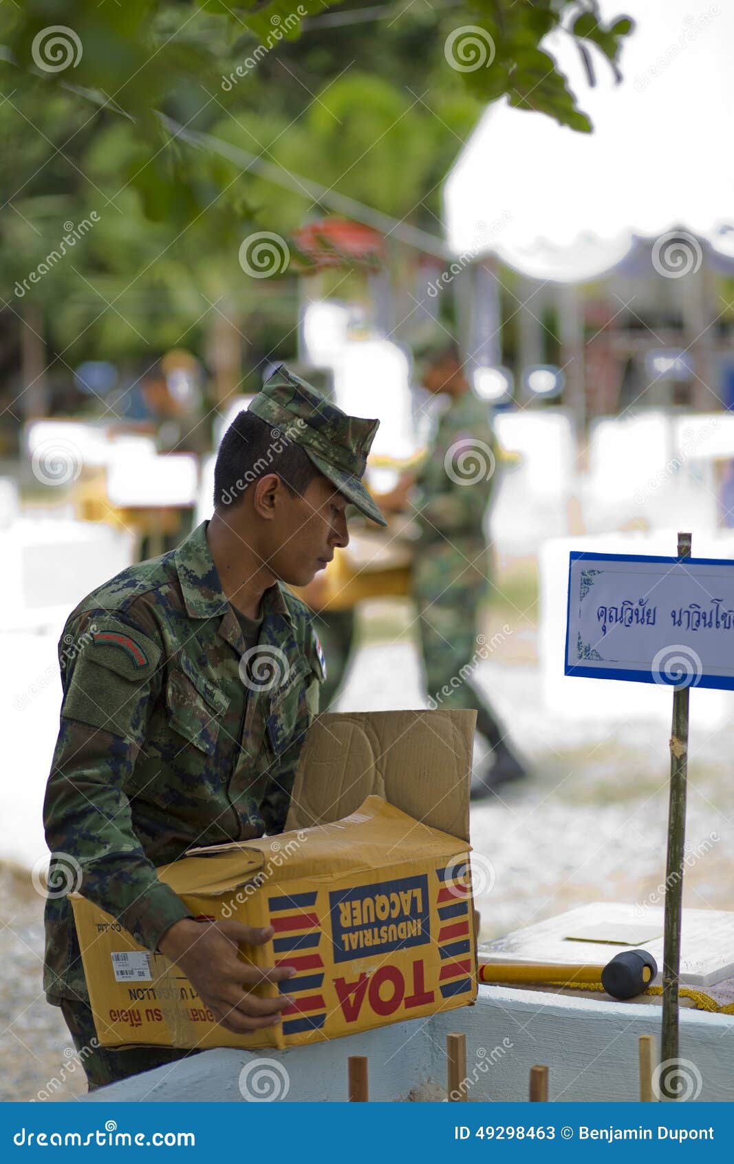 Thai Soldier Army Carring a Box Editorial Stock Photo - Image of ...
