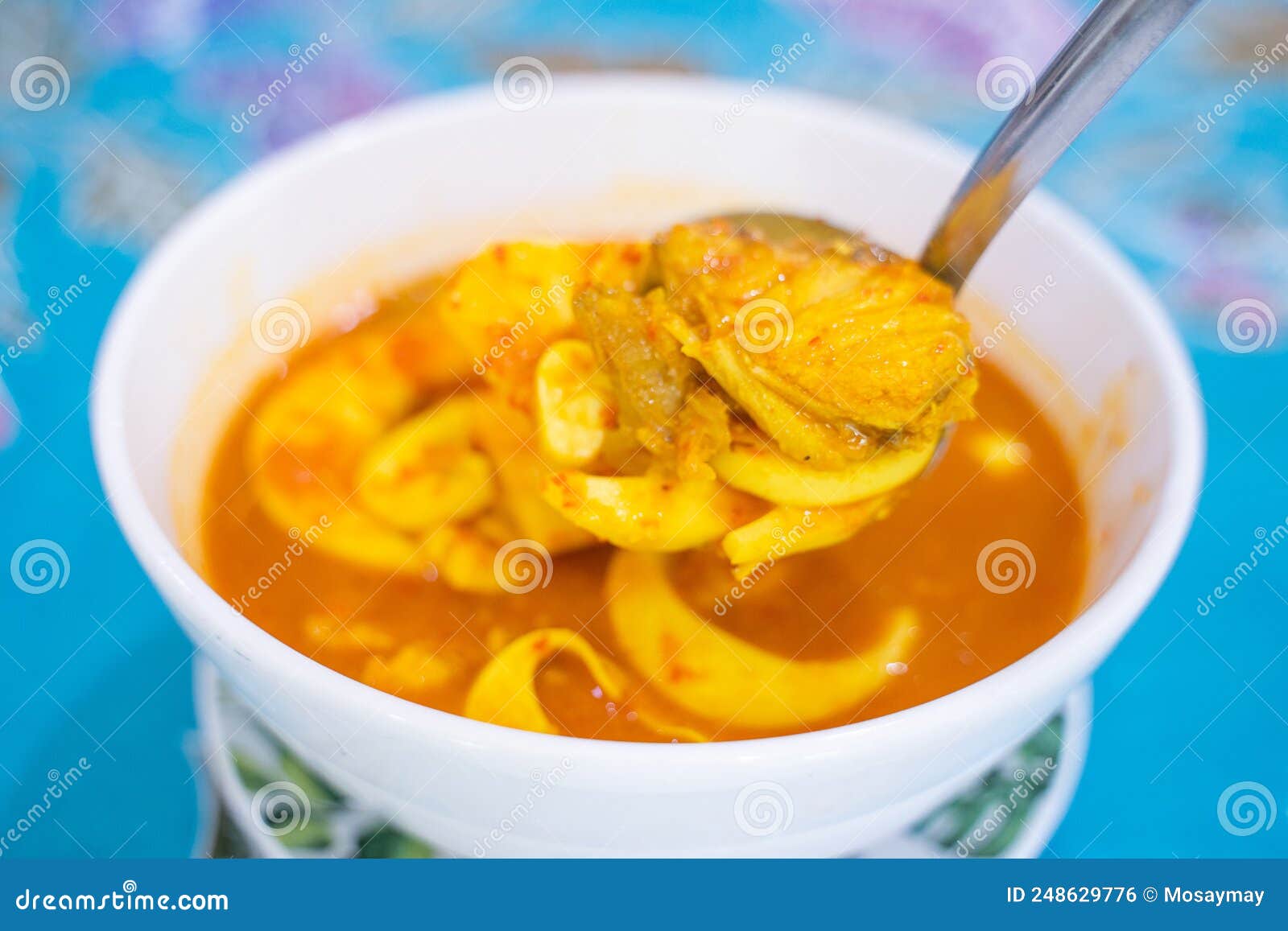 Thai Southern Orange Curry with Snapper Stock Photo - Image of soup ...