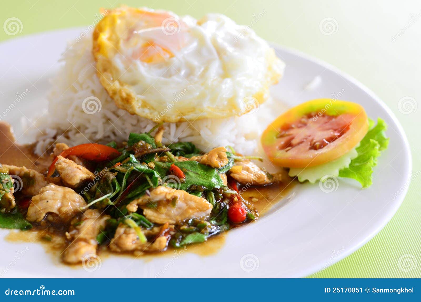 `Kao Pad Kapao`Thai Street Food Spicy Fried Rice & Pork.Or Spicy Fried ...