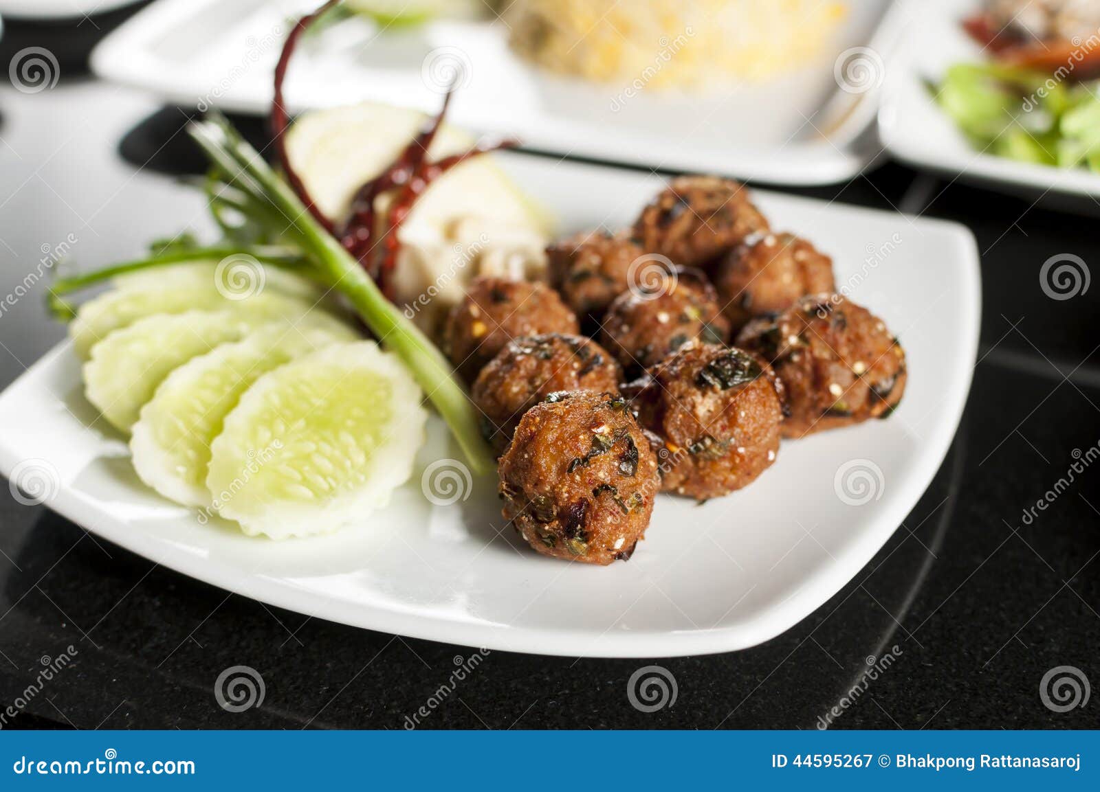 Thai spicy meatball stock image. Image of eating, spicy - 44595267