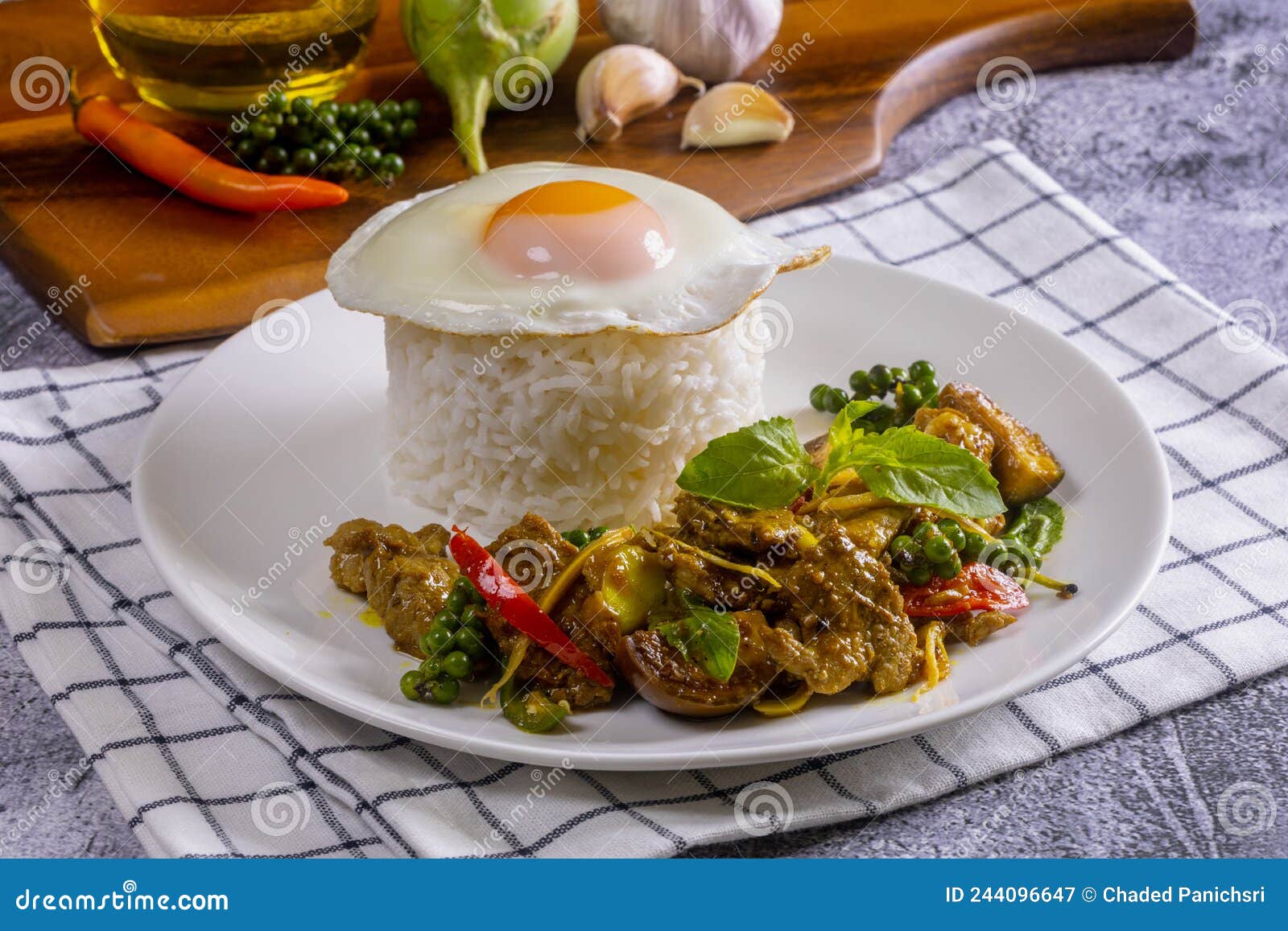 Thai Spicy Stir Fried Pad Cha Stock Image - Image of spices, background ...