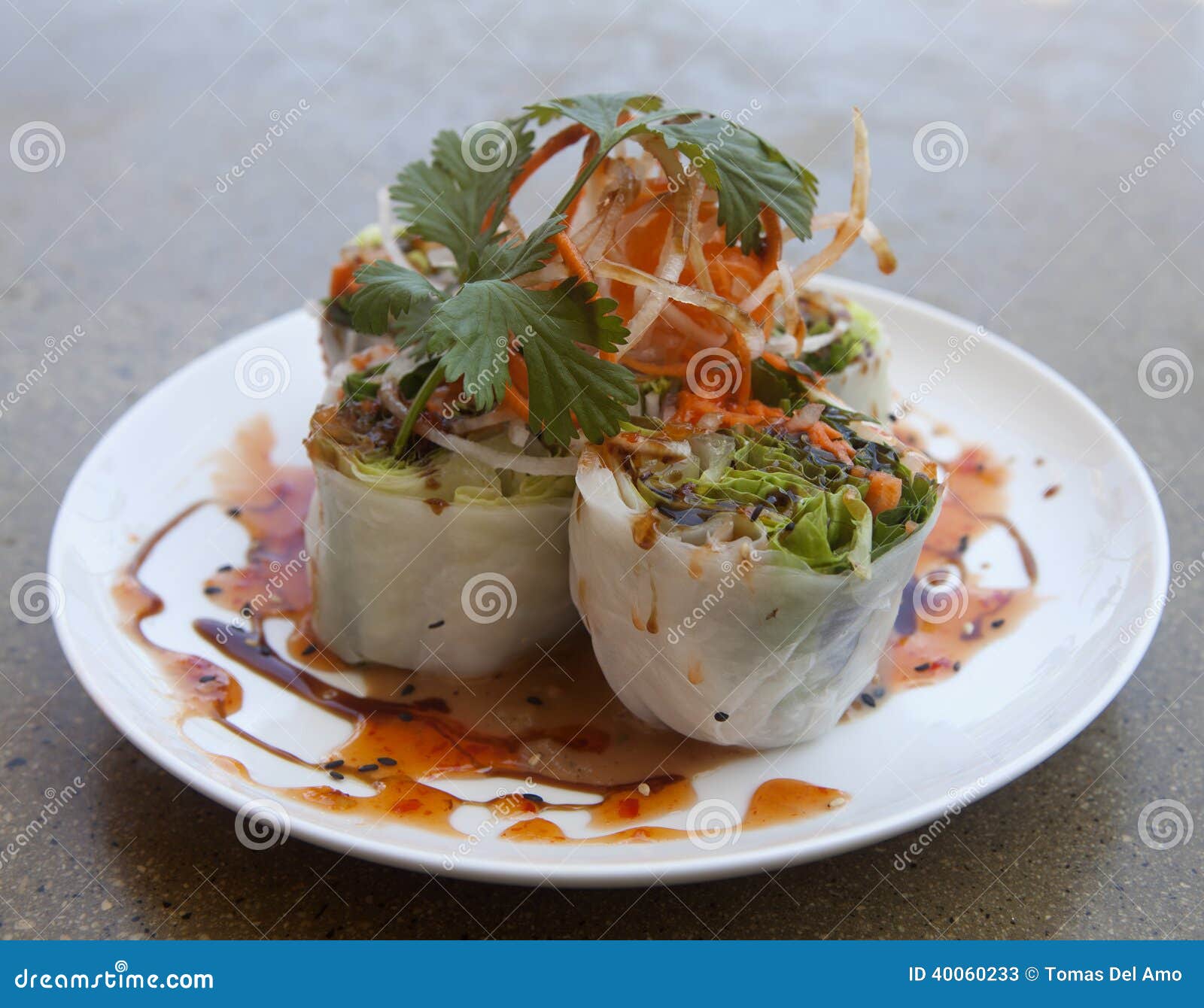 Thai spring roll appetizer stock image. Image of cold - 40060233