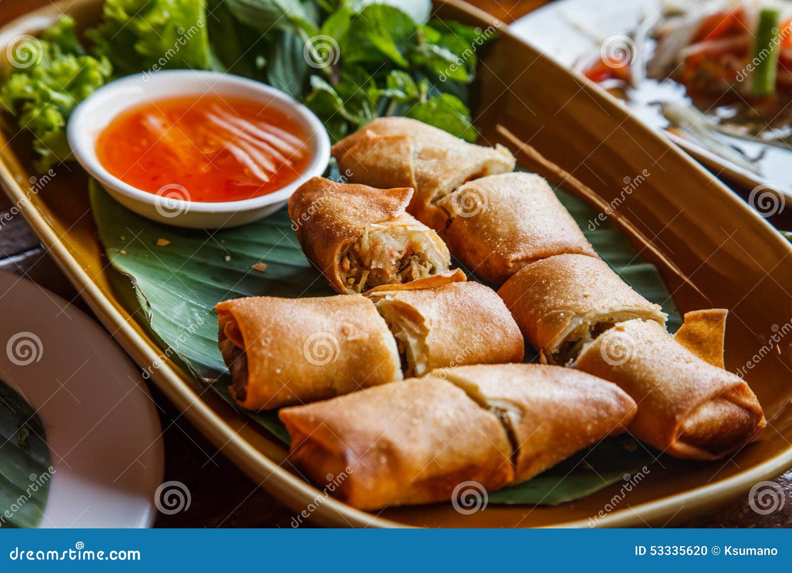 Thai Spring Roll stock photo. Image of snack, restaurant - 53335620
