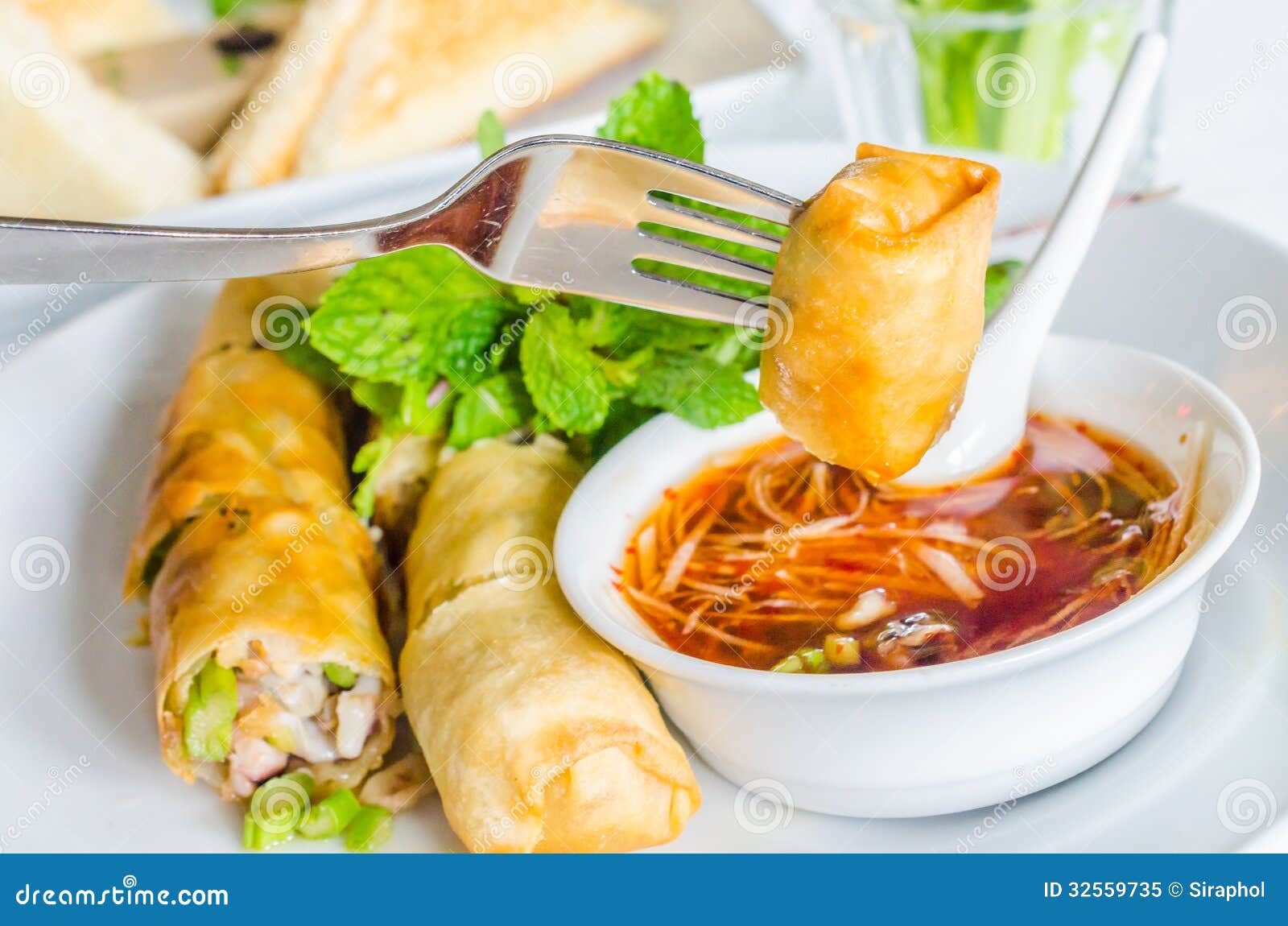 Thai spring roll stock image. Image of pork, healthy - 32559735