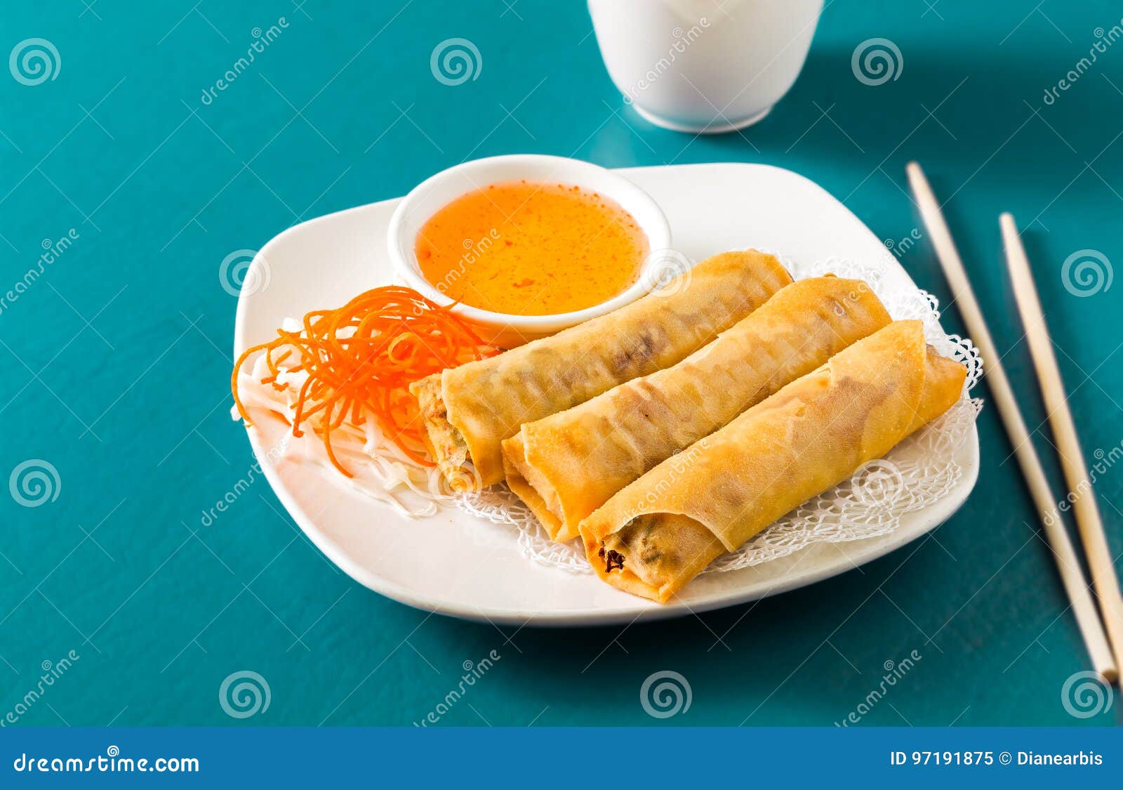 Thai Spring Rolls stock image. Image of carrots, rolls - 97191875
