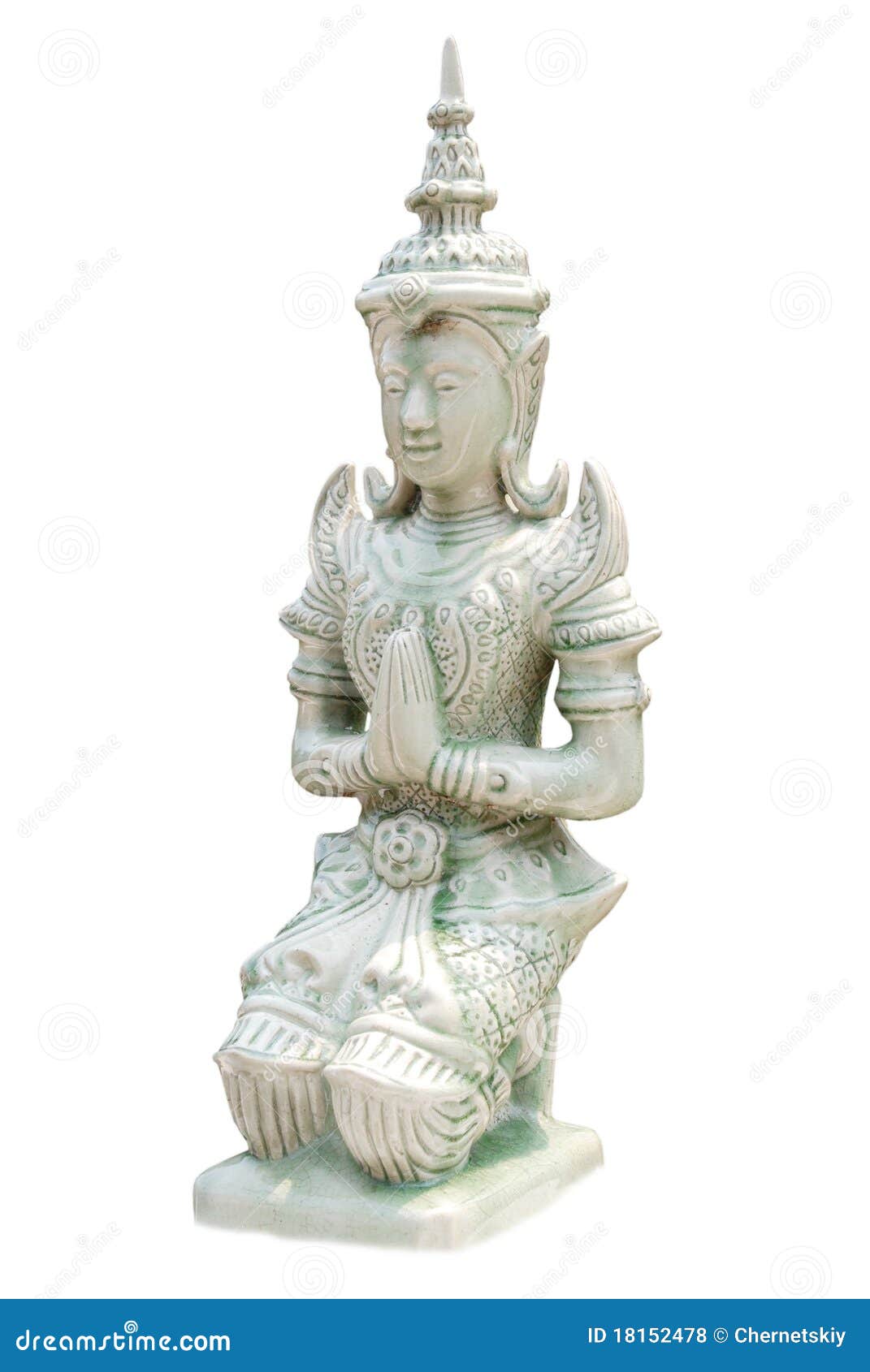 Thai statue on white stock photo. Image of spirituality - 18152478