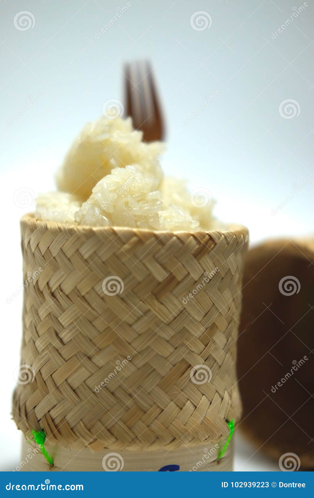 Thai Sticky Rice in Bamboo Basket Box. Stock Image - Image of market ...