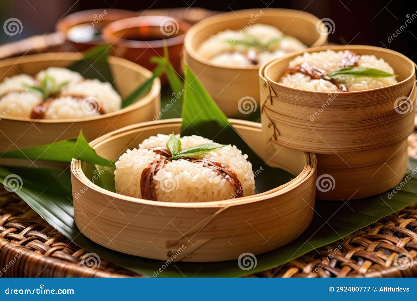 Thai Sticky Rice in a Bamboo Container Stock Image - Image of culinary ...