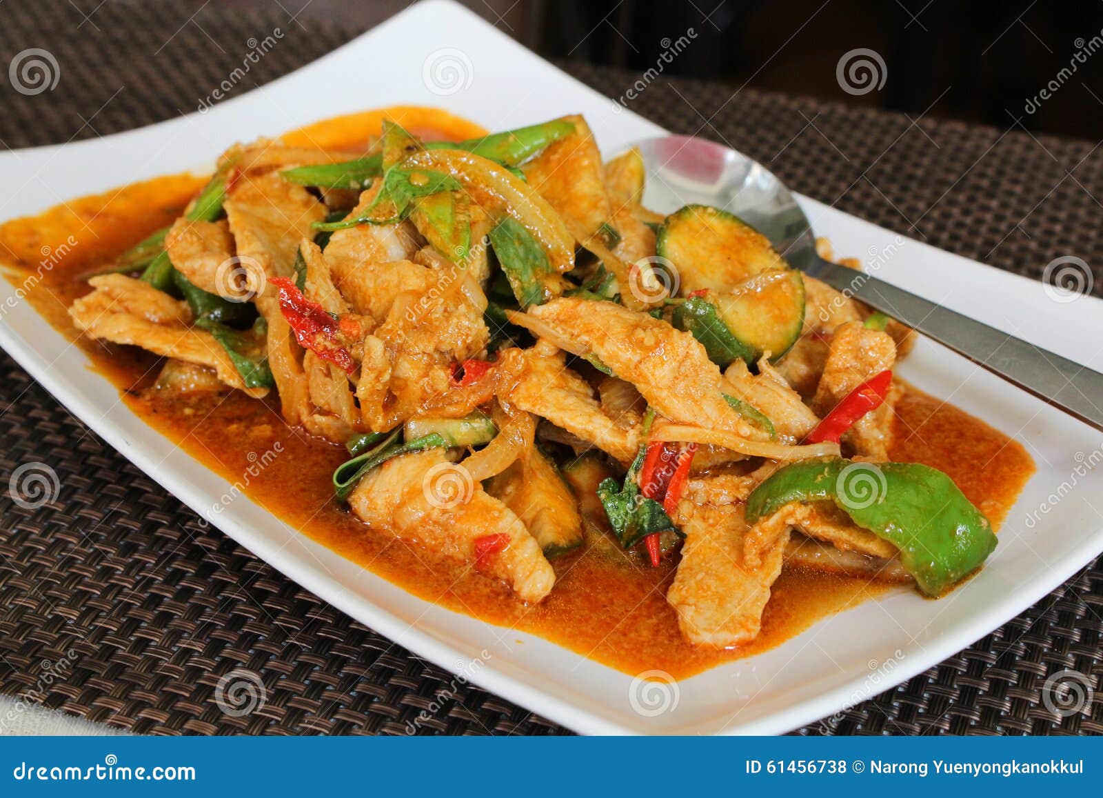 Thai Stir-fried Pork and Basil, Pad Kra Prao Stock Photo - Image of ...