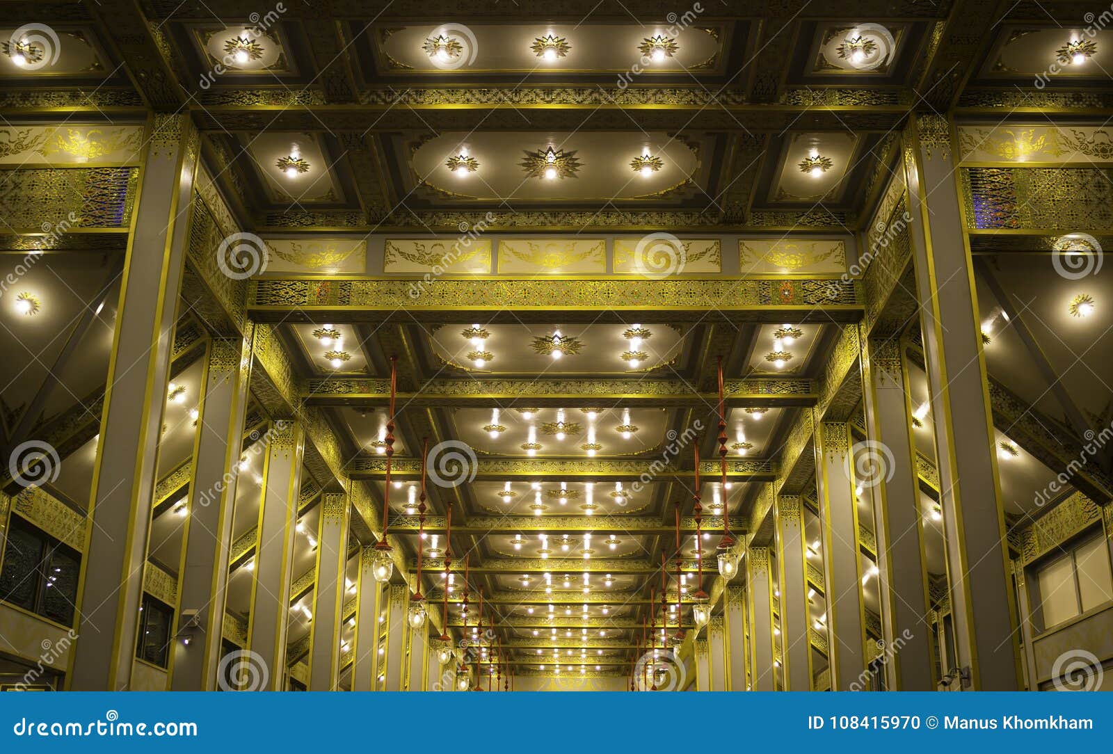 Thai stlye ceiling hall editorial image. Image of estate - 108415970