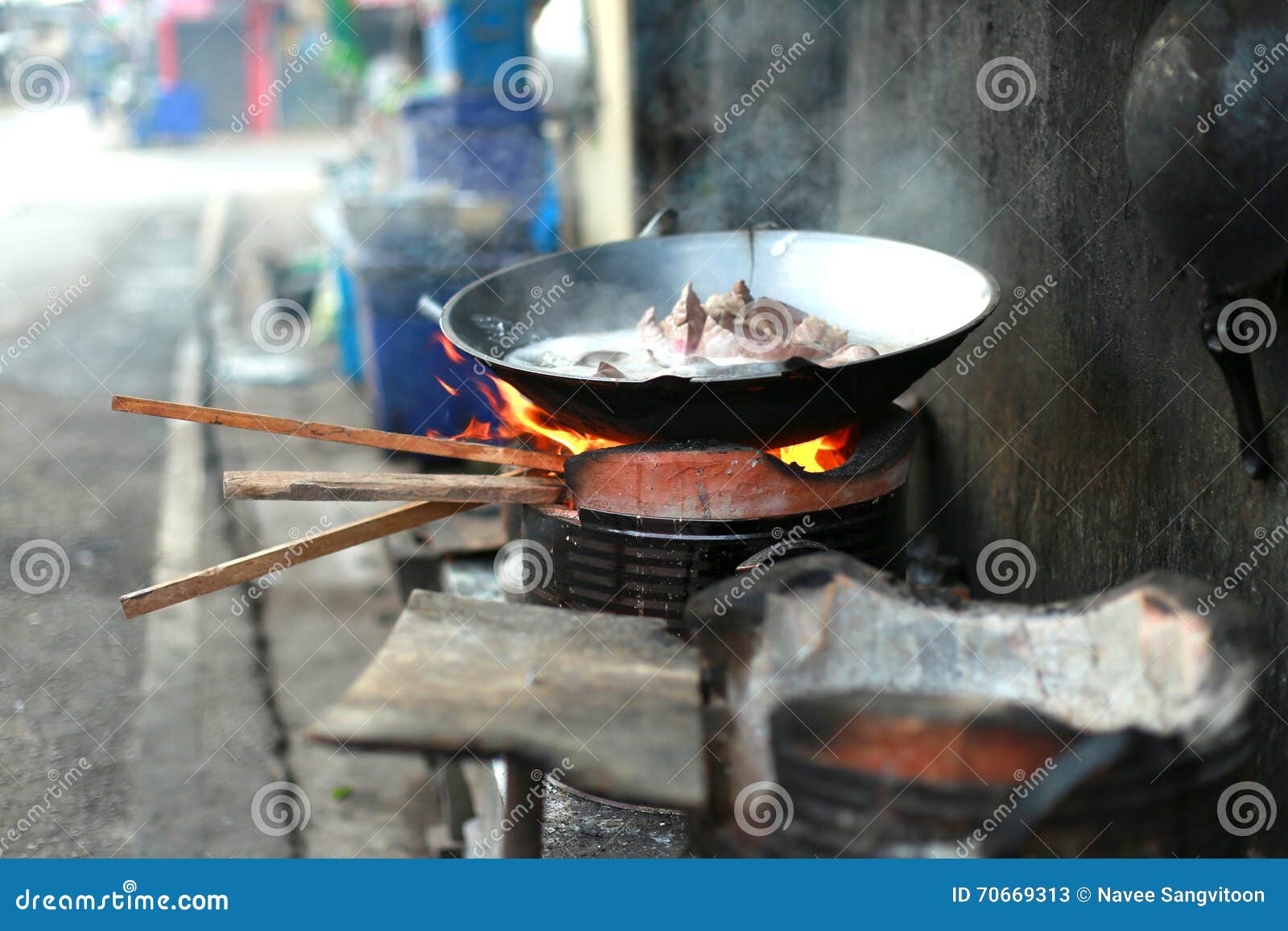 Thai Stove, Cooking Tool. Traditional Charcoal Burning Clay Stove In A ...