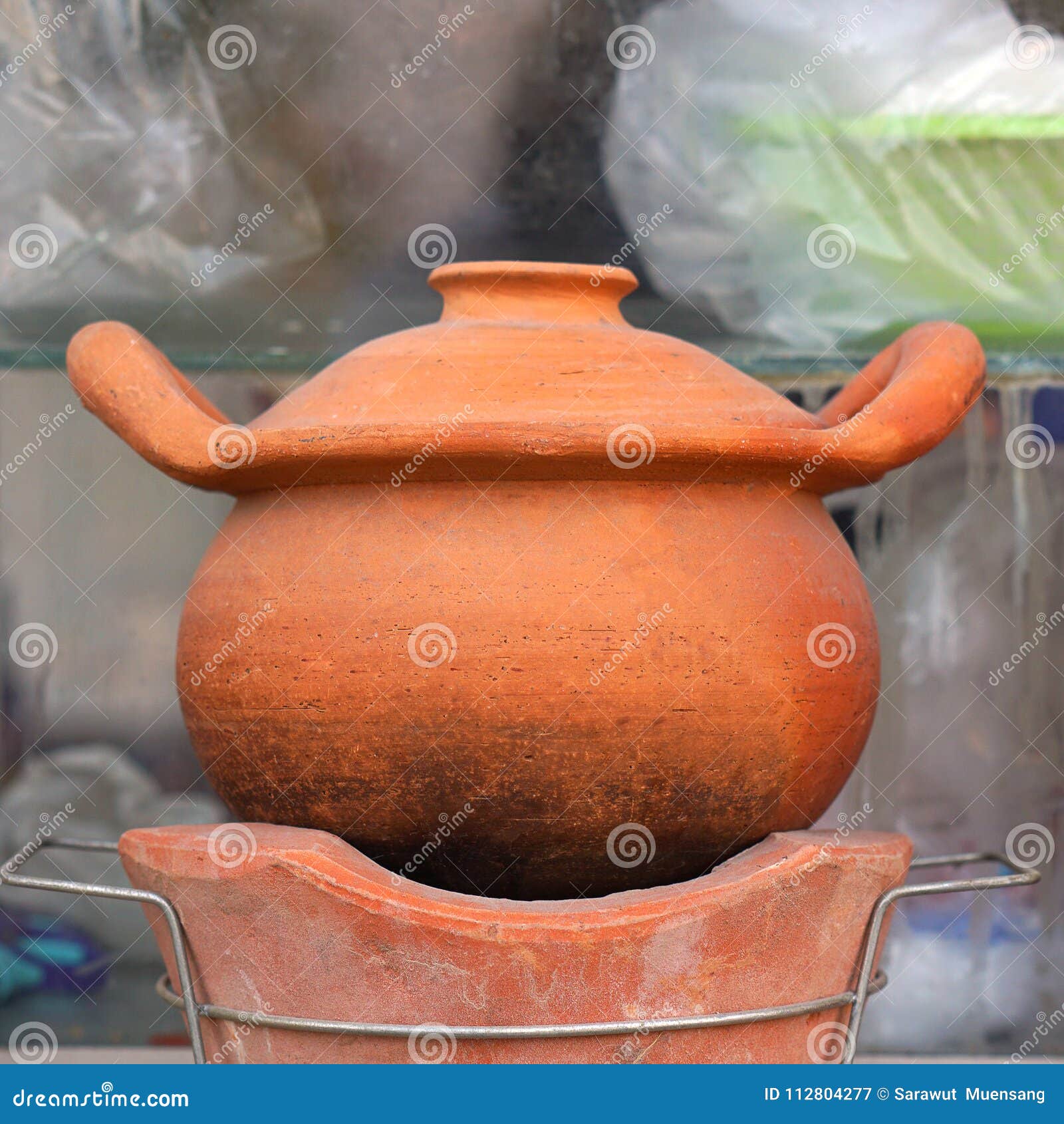 Thai Stove and Pan Use for Cooking Stock Image - Image of alarm, back ...