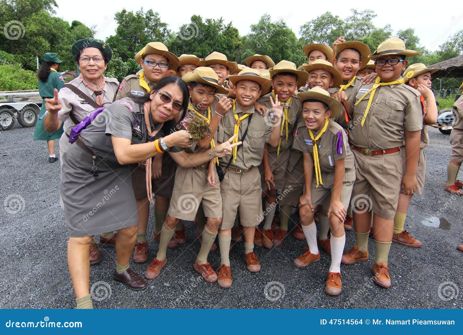 Thai student scout camp editorial stock image. Image of activity - 47514564