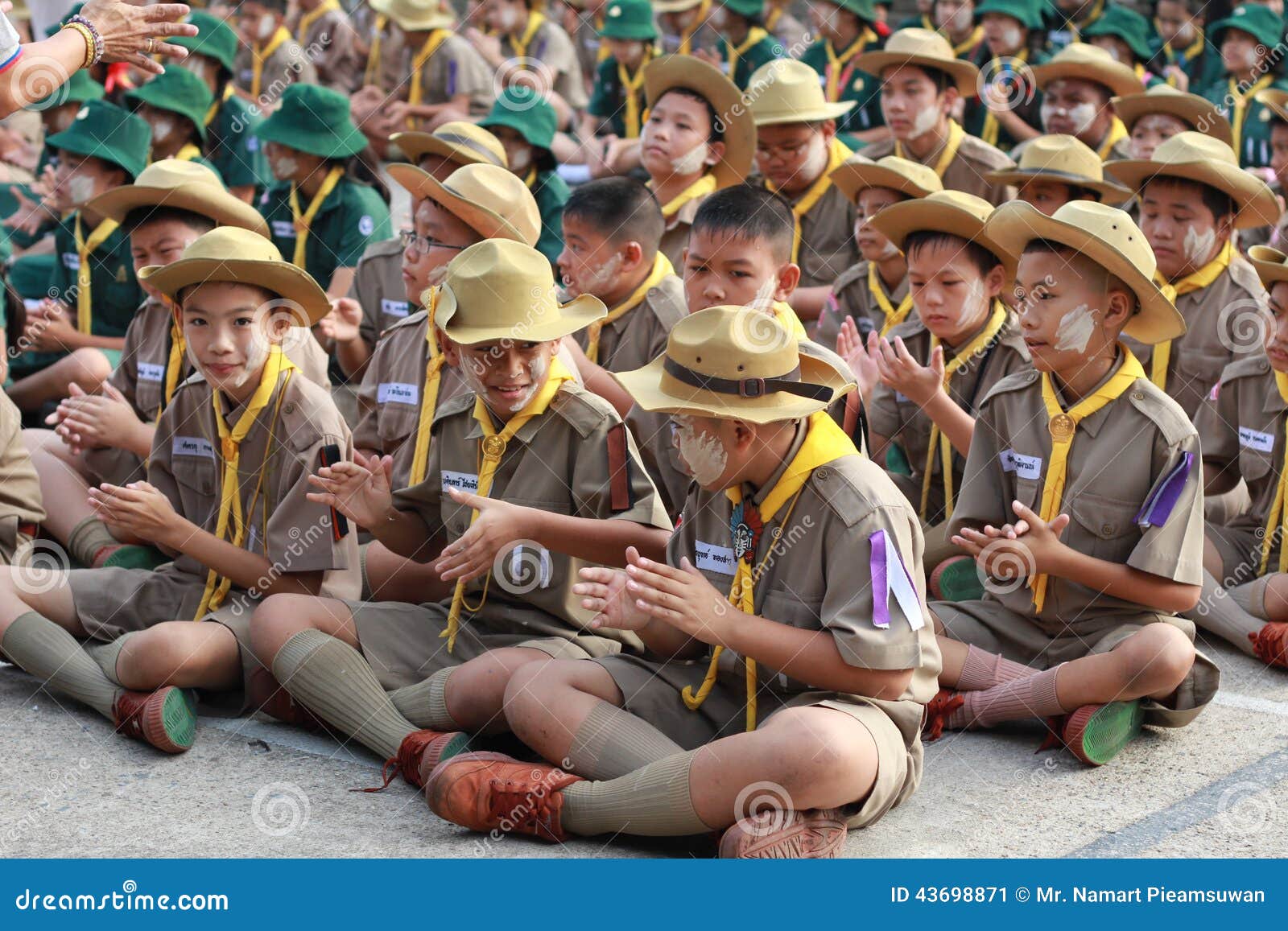 Thai student scouts camp editorial photo. Image of lifestyle - 43698871