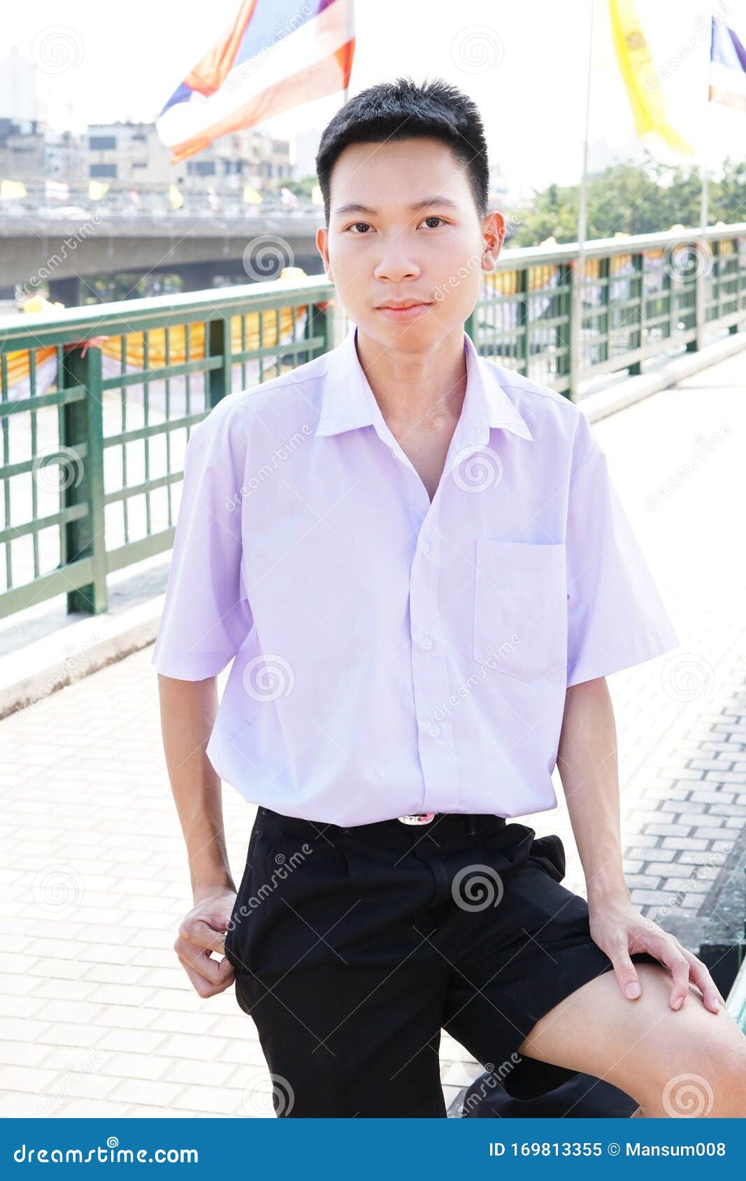 Thai student in uniform stock image. Image of lifestyle - 169813355