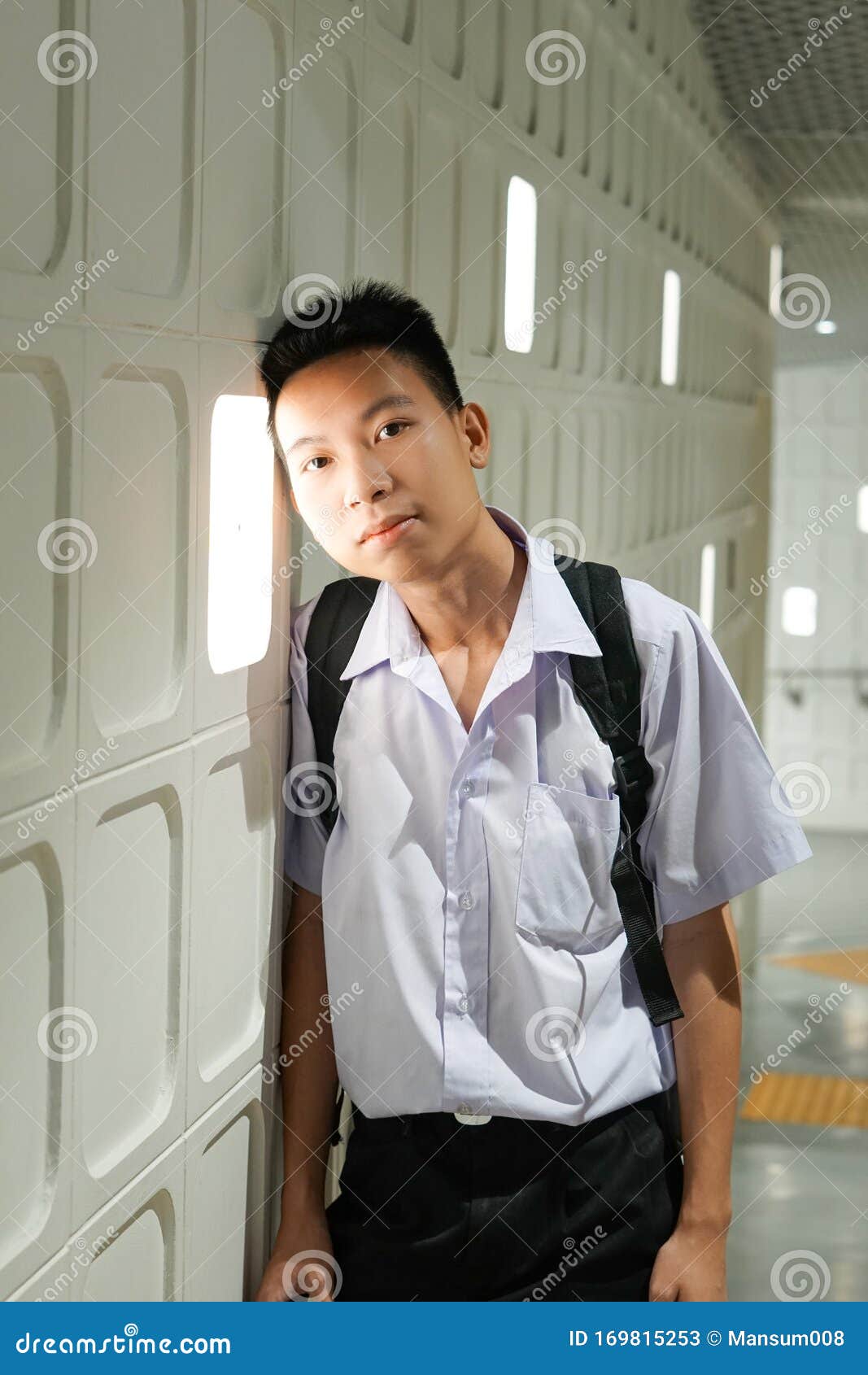 Thai student in uniform stock image. Image of model - 169815253