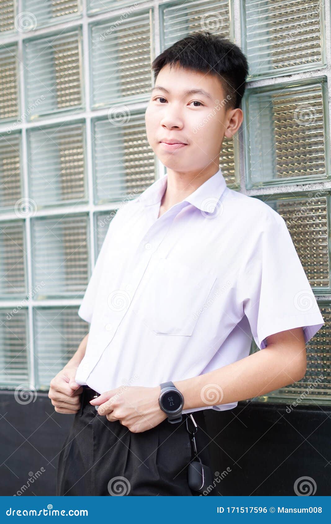 Thai student in uniform stock photo. Image of model - 171517596