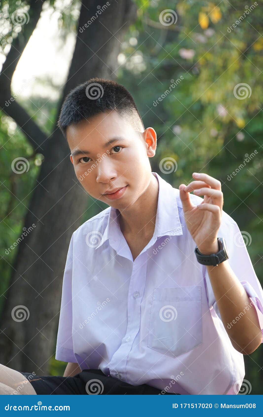 Thai student in uniform stock photo. Image of fashion - 171517020