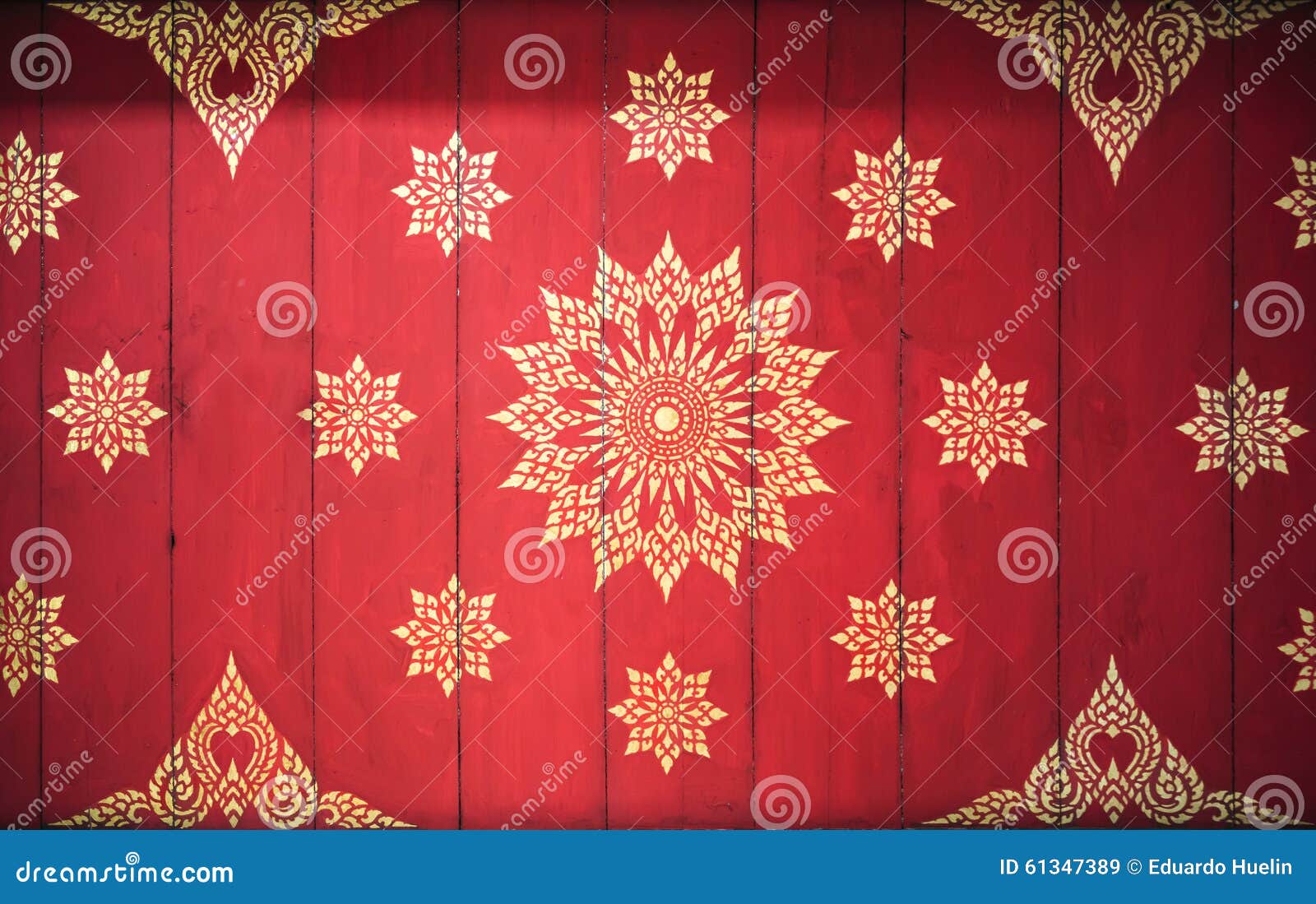 Thai Style Art of Pattern on the a Wall in Temple, Thailand. Tex Stock ...