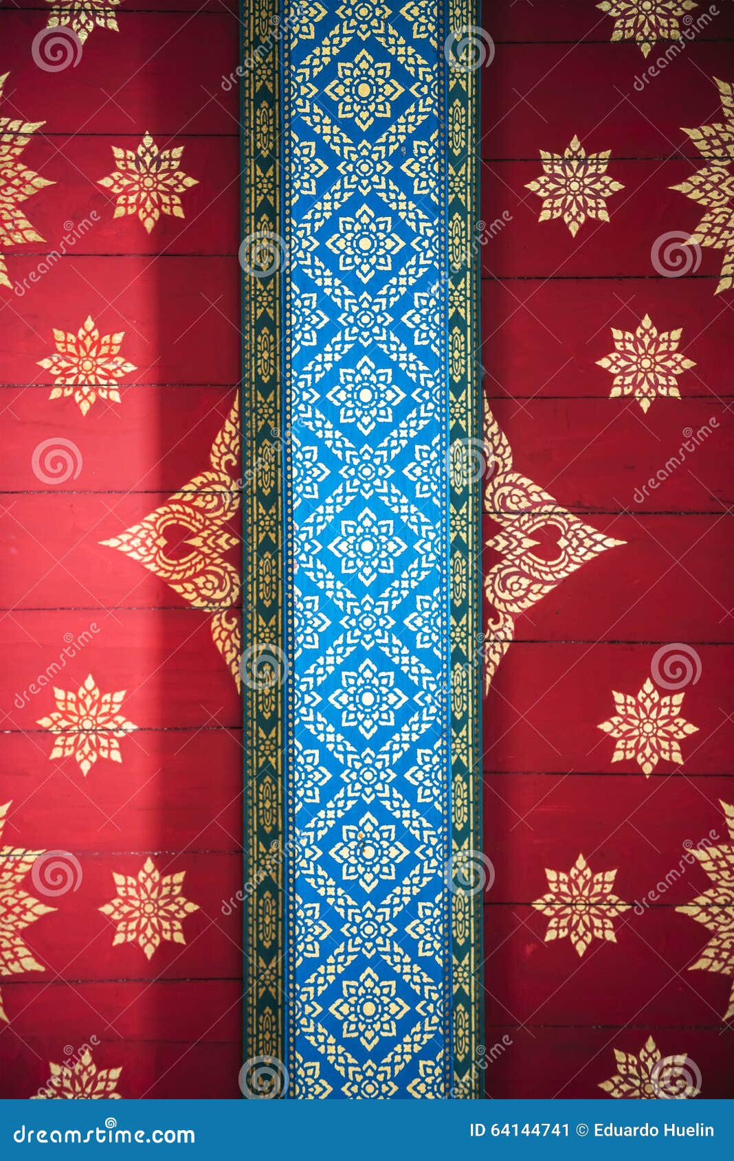 Thai Style Art of Pattern on the a Wall in Temple, Thailand. Tex Stock ...