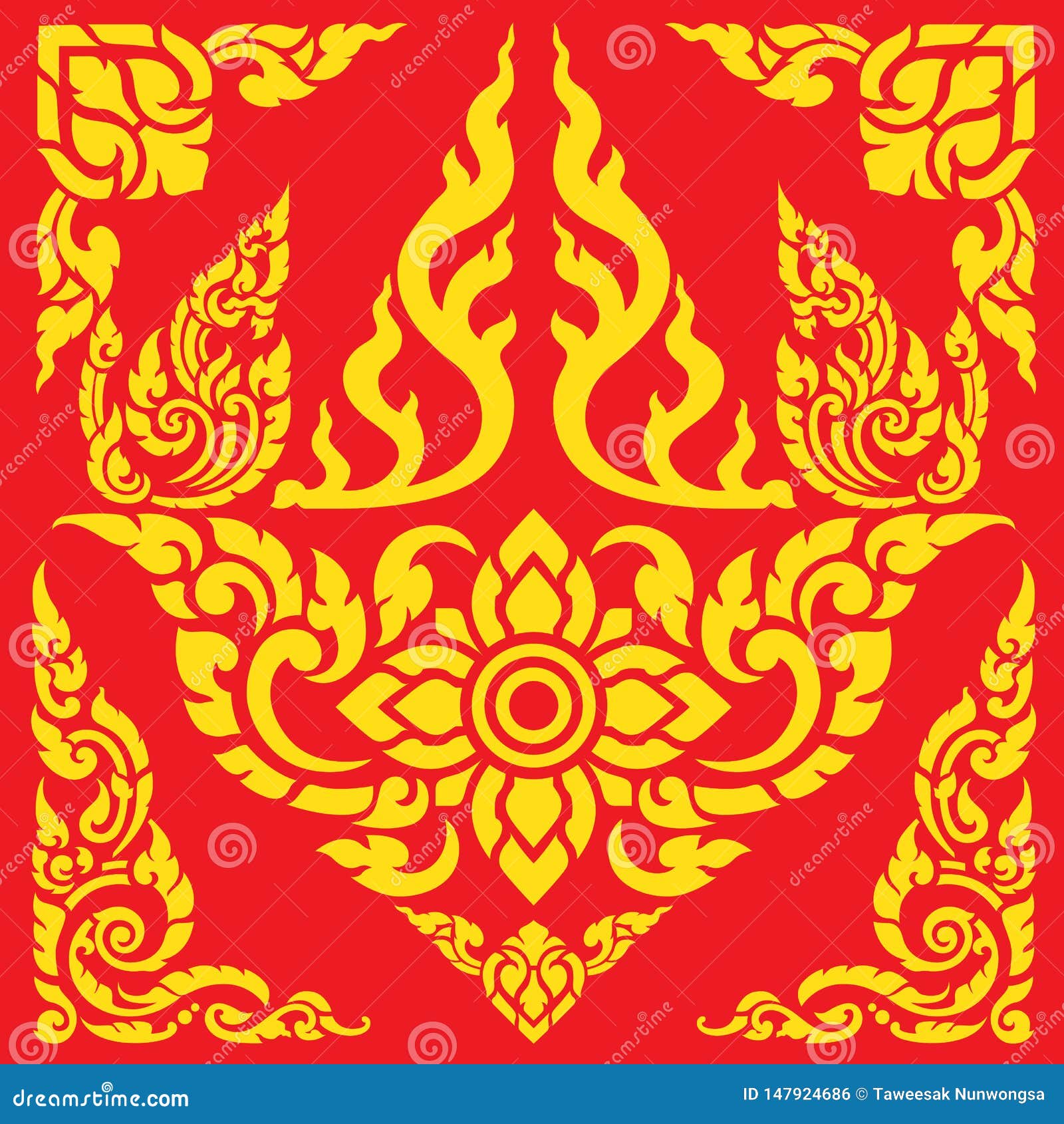 Thai Style Background. Vector Illustration Stock Vector - Illustration ...