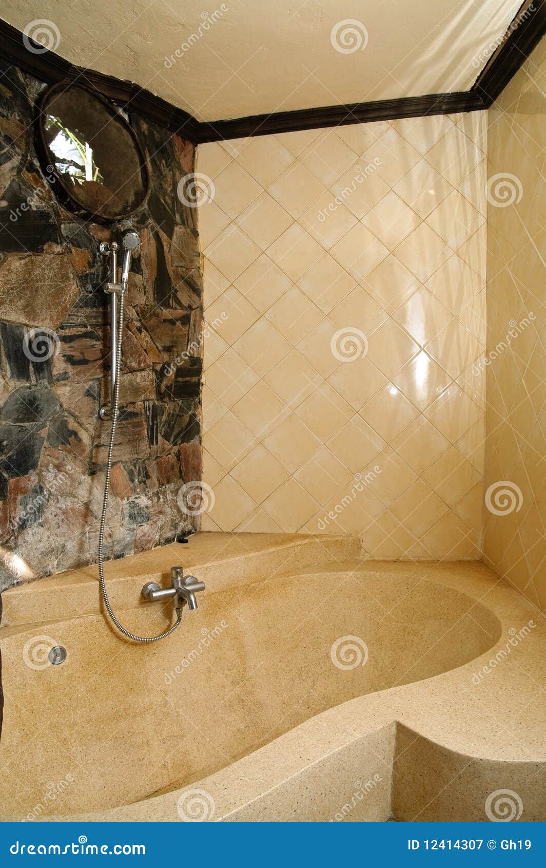 Thai style bathroom stock image. Image of inside, shower - 12414307