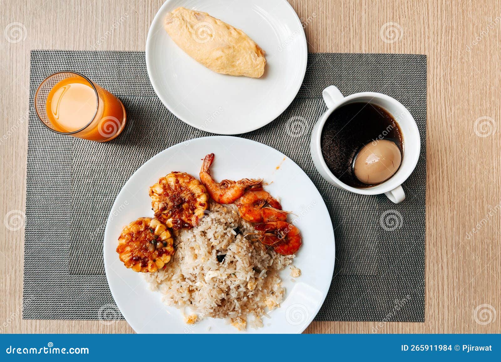 Thai Style Breakfast Set, Omelette in the Hotel Stock Photo - Image of ...