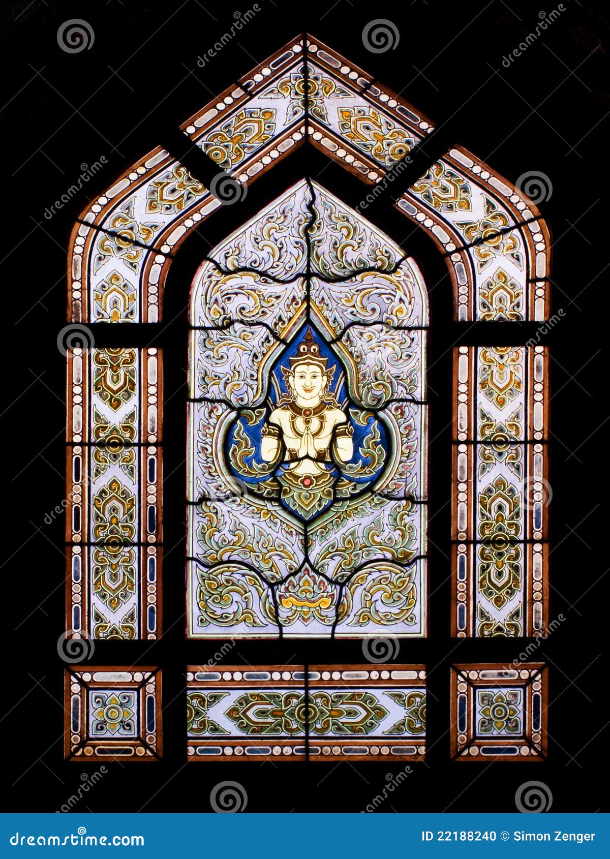 Thai Style Buddhism Temple Window Stock Photo - Image of buddhism ...
