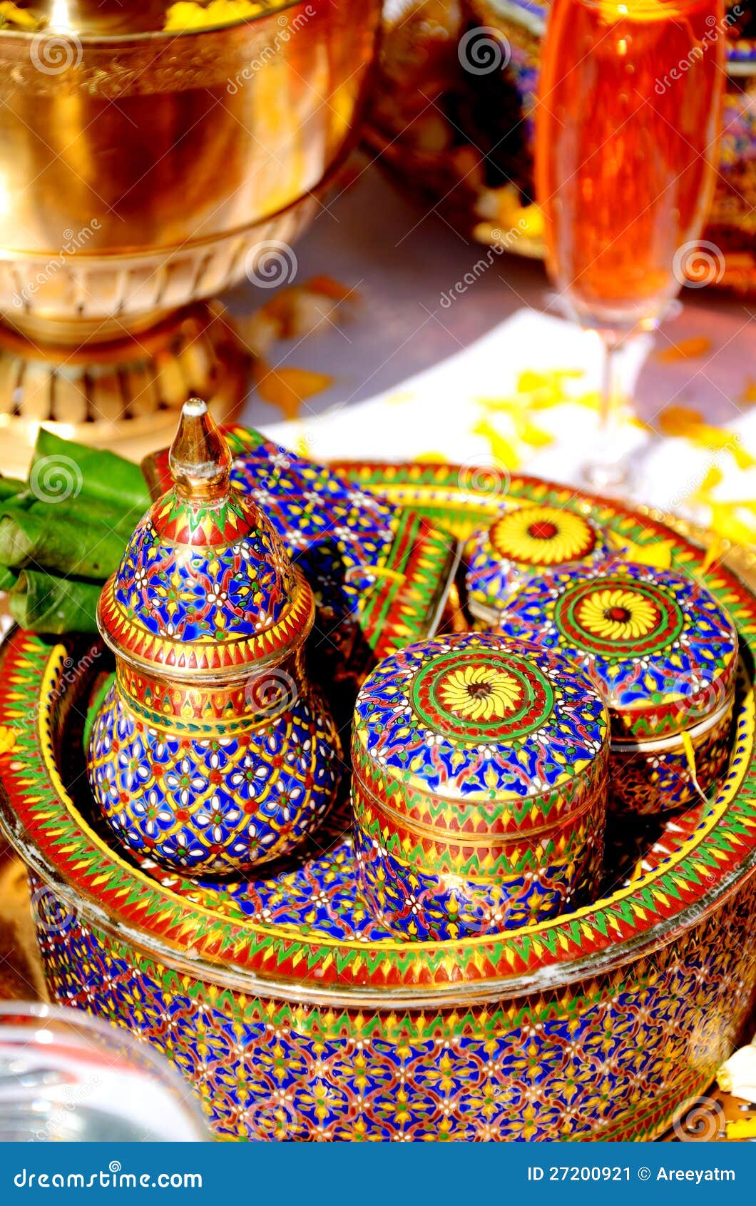 Thai style ceramics ware. stock image. Image of food - 27200921