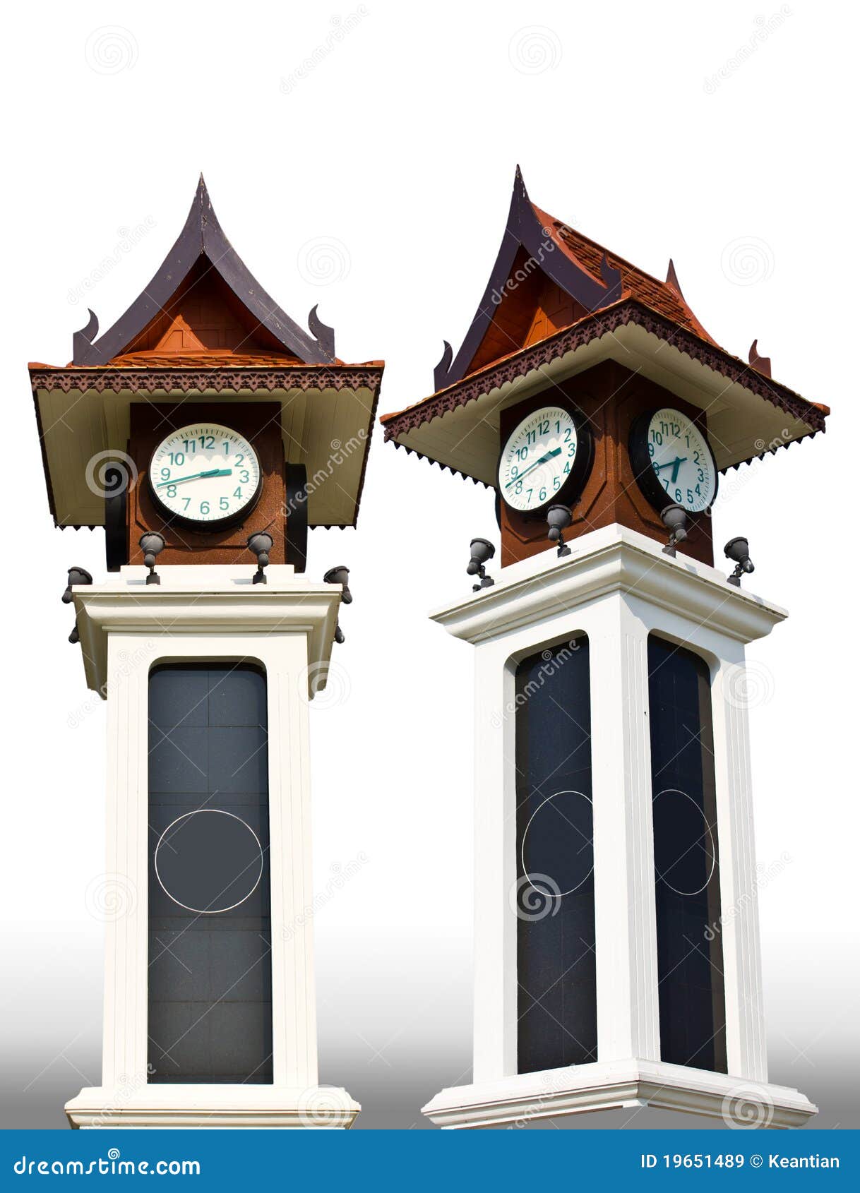 Thai-style clock tower stock image. Image of exterior - 19651489