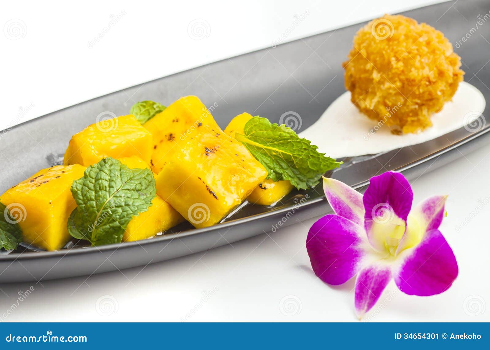 Thai Style Dessert, Mango with Sticky Rice Stock Image - Image of lunch ...