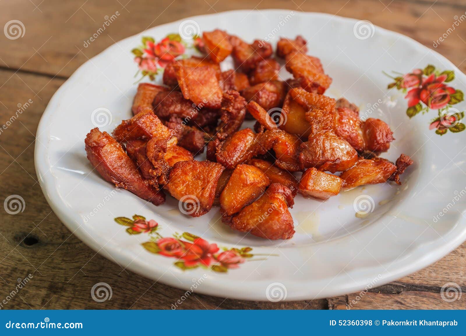 Thai Style Fried Pork stock photo. Image of asian, crispy - 52360398