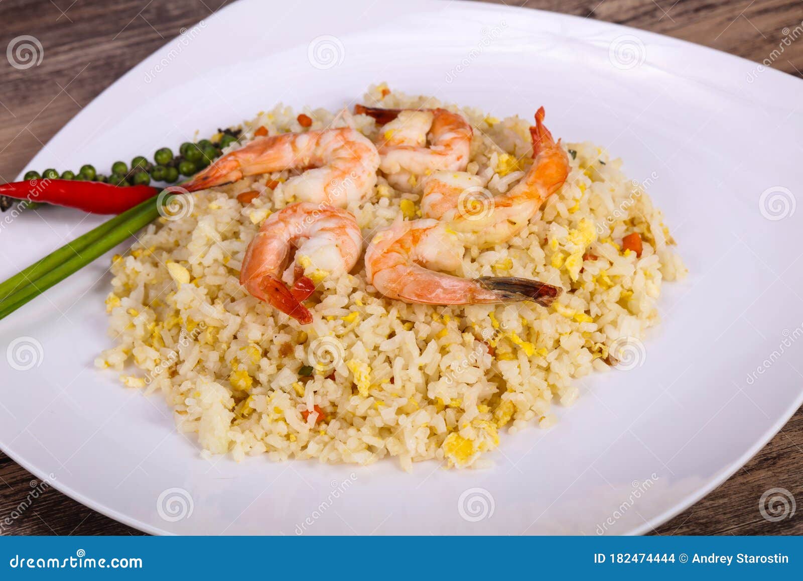 Thai Style Fried Rice with Prawn Stock Photo - Image of seafood, thai ...