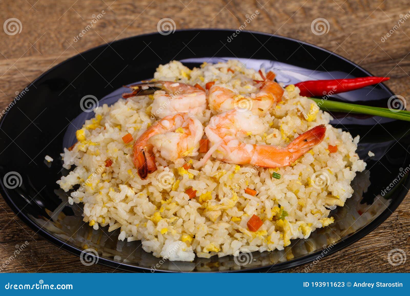 Thai Style Fried Rice with Prawn Stock Image - Image of plate, asia ...