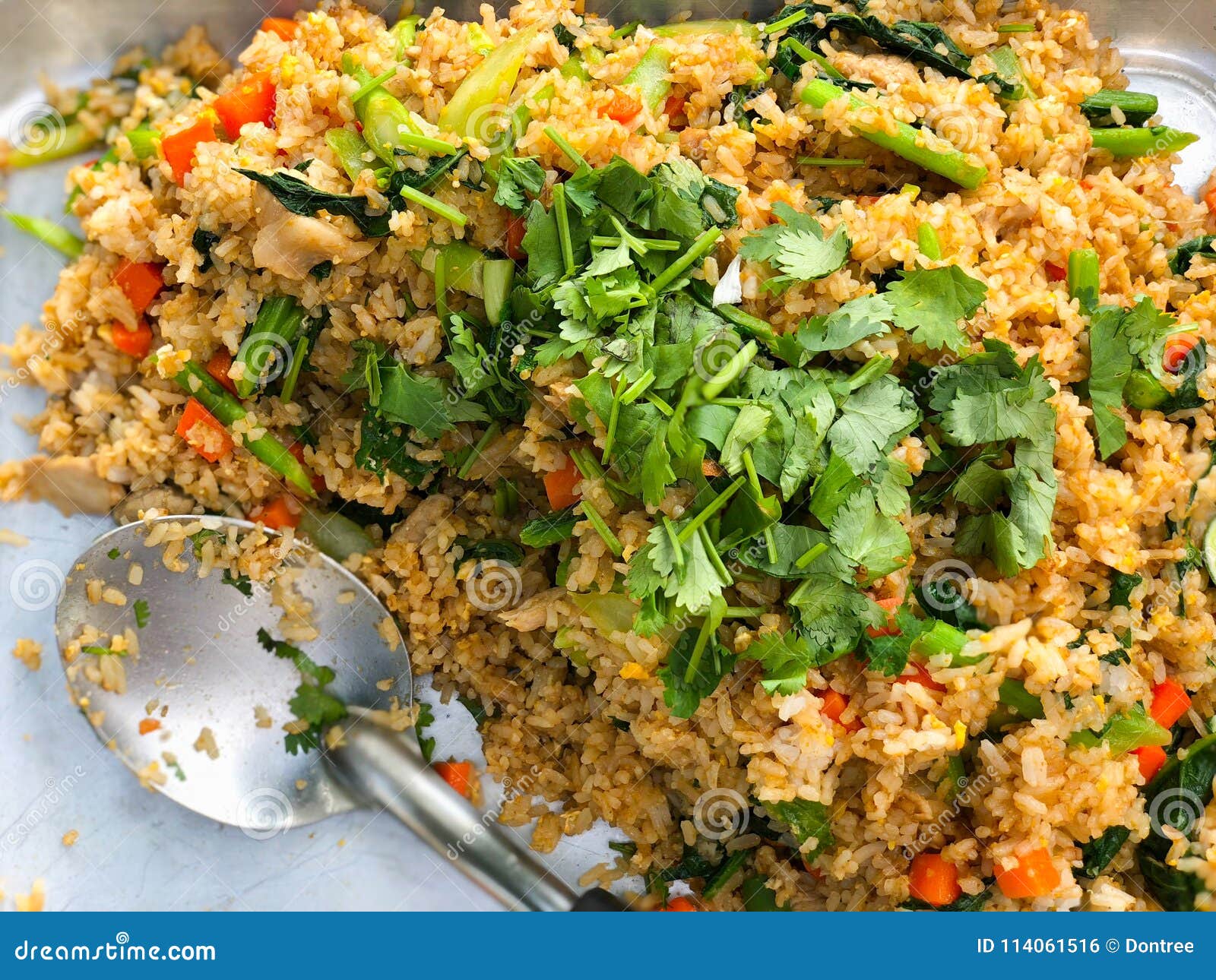 Thai Style Fried Rice Ready To Serve Stock Photo - Image of close ...