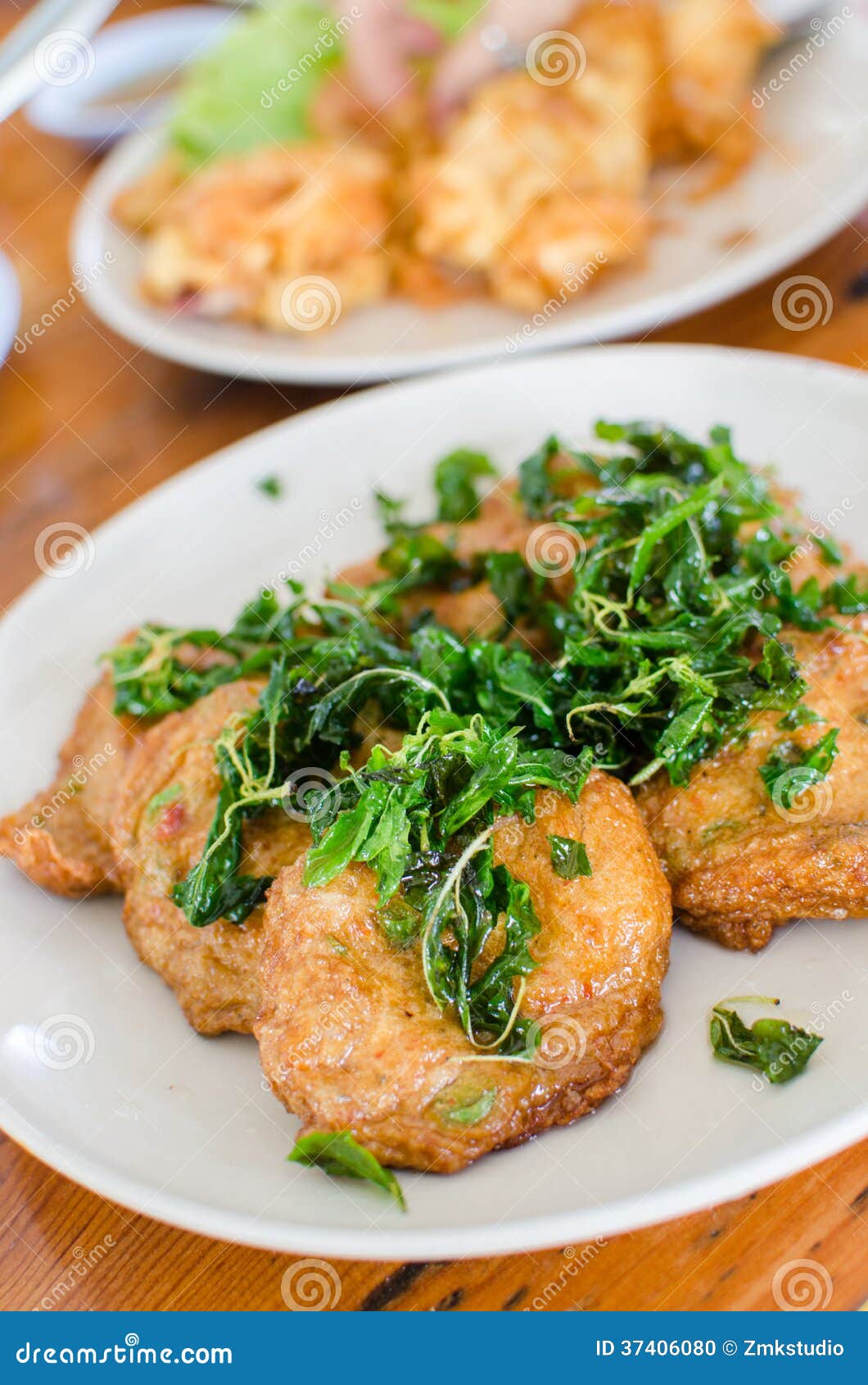 Thai Style Fried Spicy Fish Ball Stock Photo - Image of cooking ...