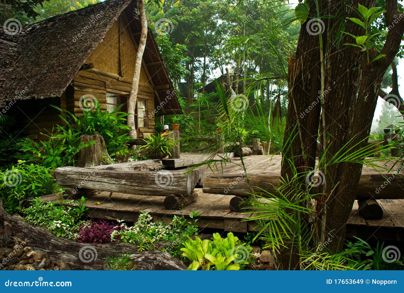 Thai-style gardens. stock image. Image of pretty, environment - 17653649