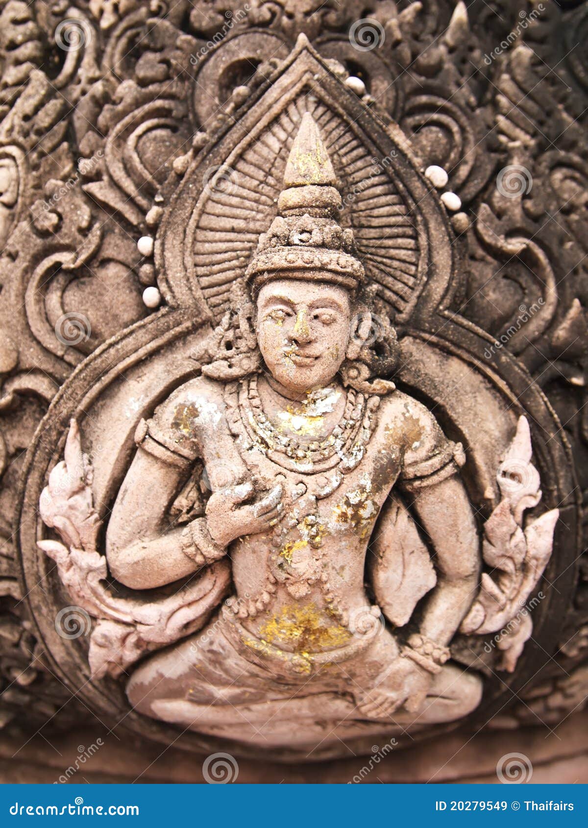 Thai Style God (Deva) Statue Stone Stock Image - Image of beautiful ...