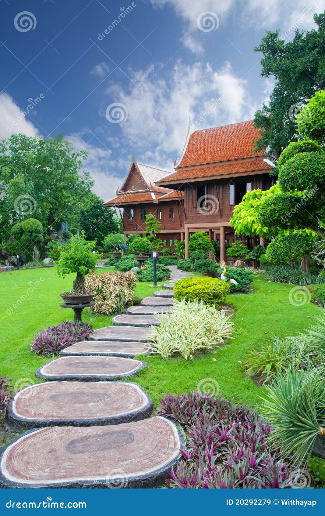 Thai style house stock image. Image of grass, asian, decor - 20292279