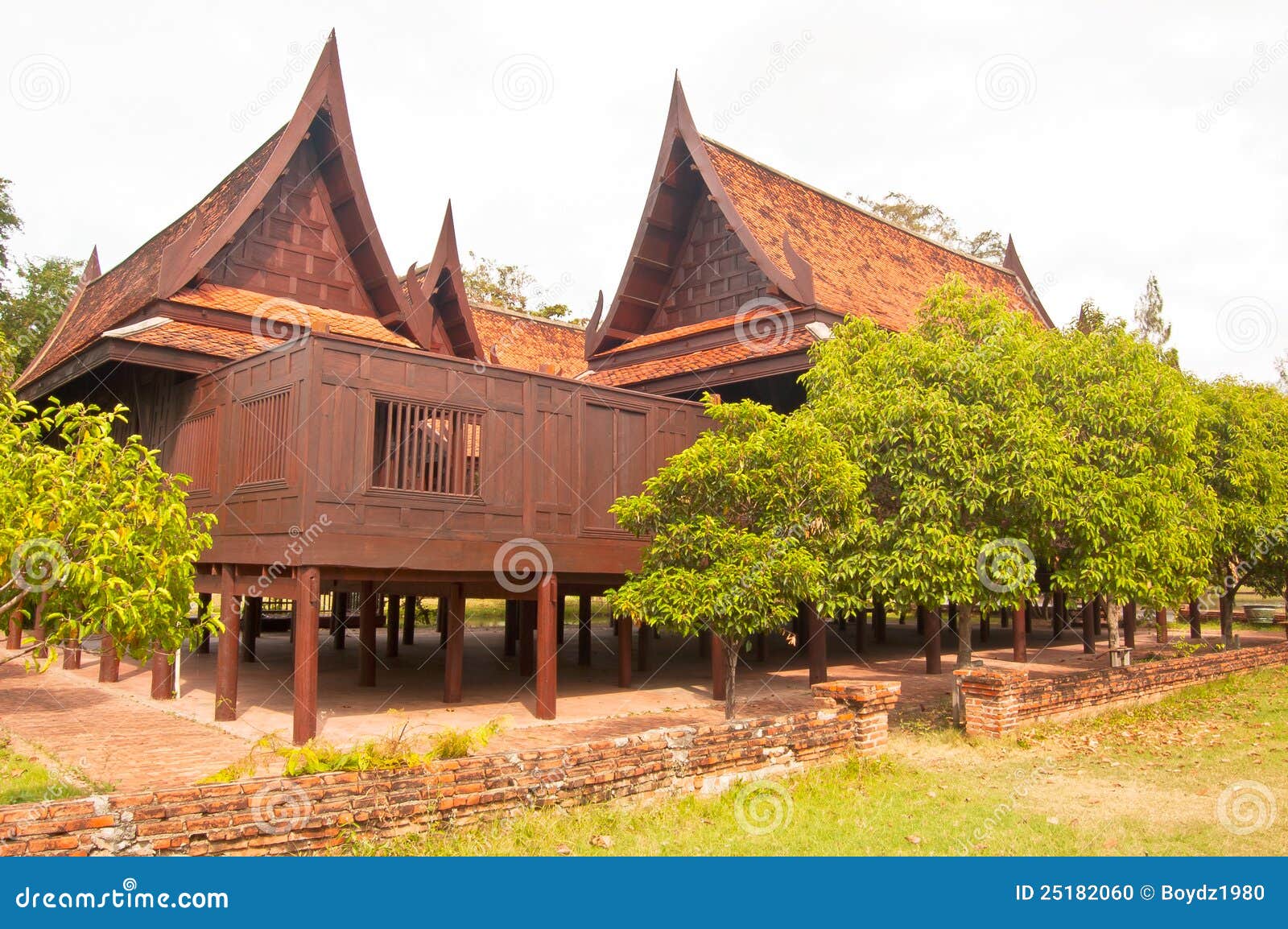 Thai Style House stock photo. Image of building, landscape - 25182060